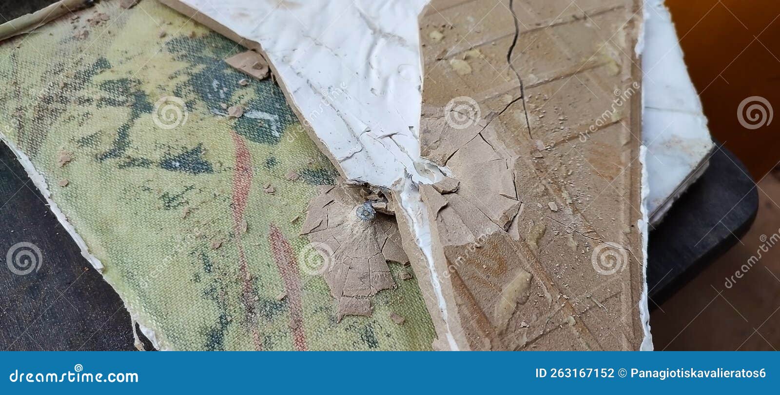 Bullet Shot on a Bulletproof Plate. the Ceramic Layer Being Removed To ...