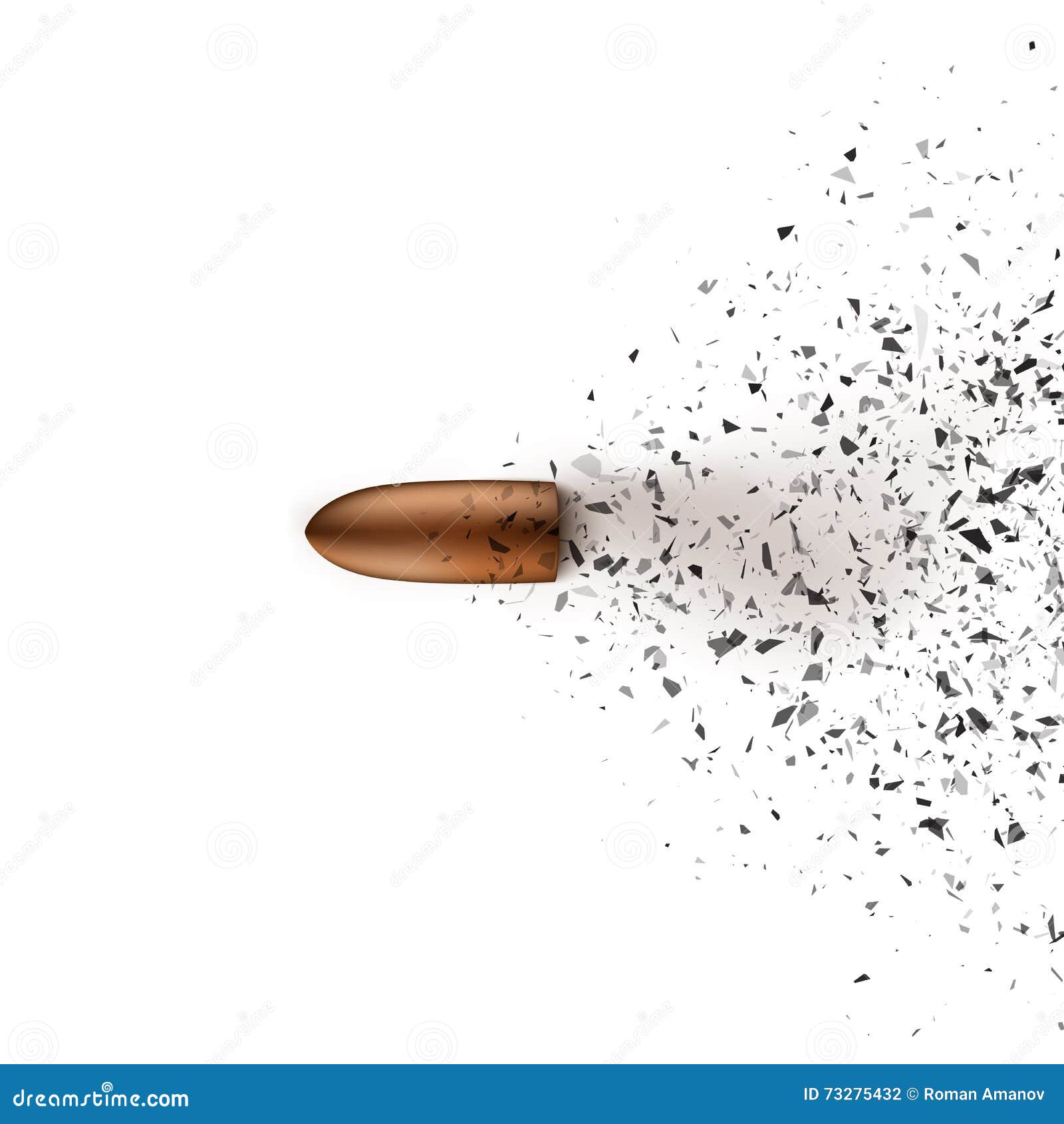 Bullet Shot Smashed the Glass in the Splinters. Vector Stock Photo ...