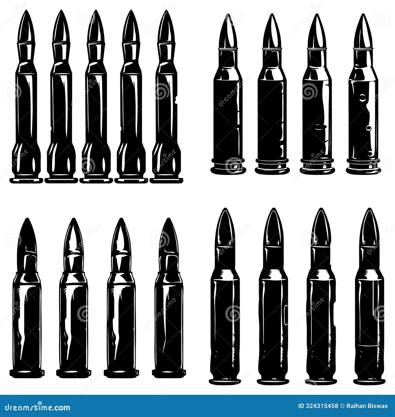 Bullet Silhouette Vector Illustration Stock Vector - Illustration of ...