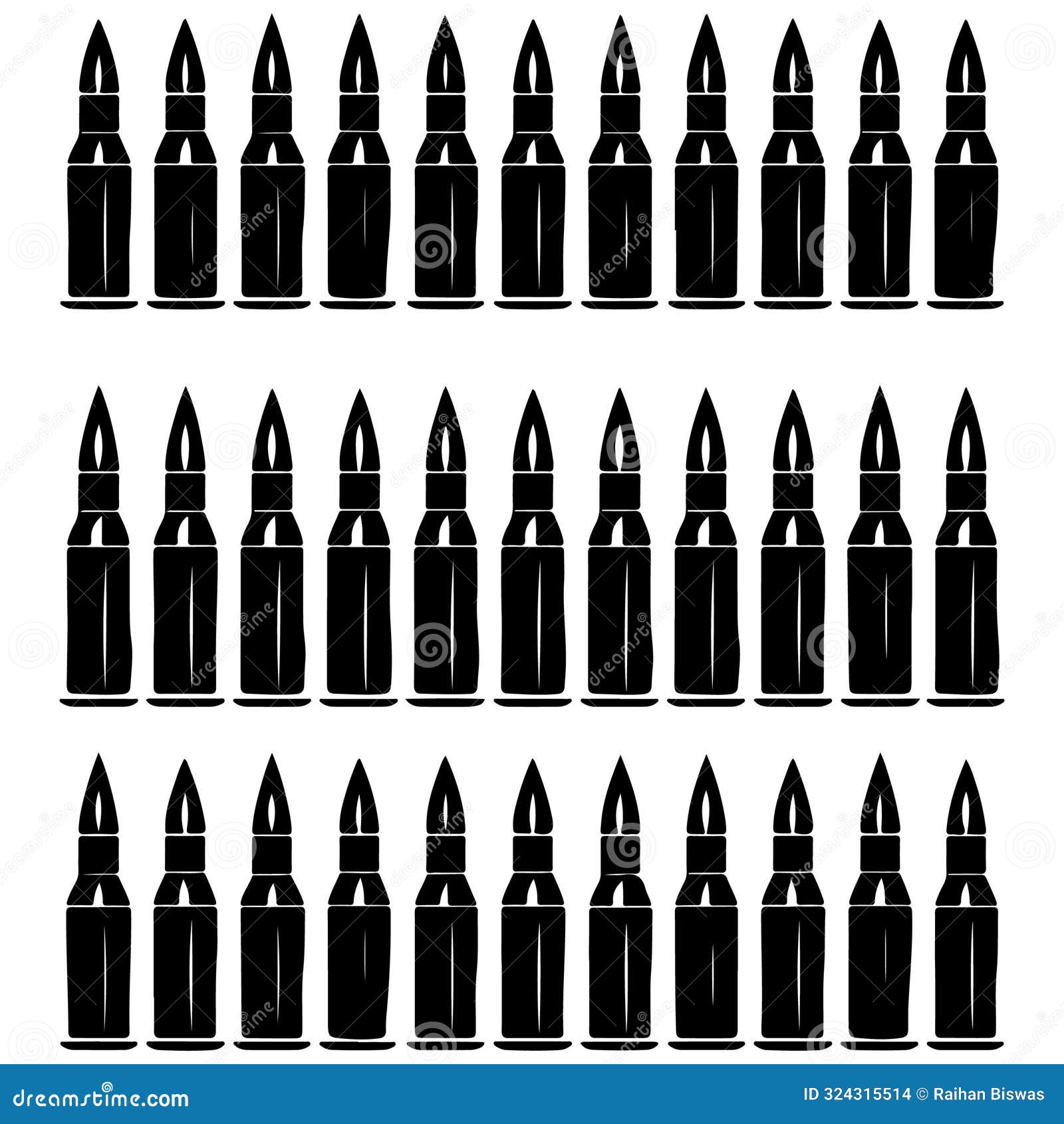 Bullet Silhouette Vector Illustration Stock Vector - Illustration of ...