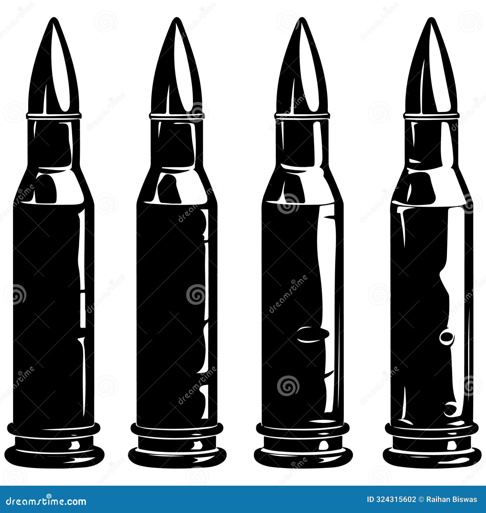 Bullet Silhouette Vector Illustration Stock Vector - Illustration of ...