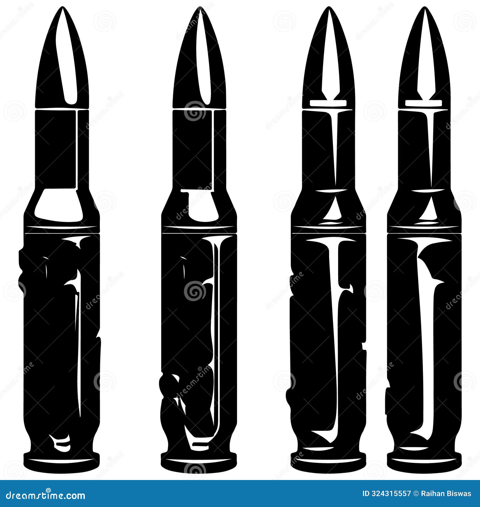 Bullet Silhouette Vector Illustration Stock Illustration - Illustration ...