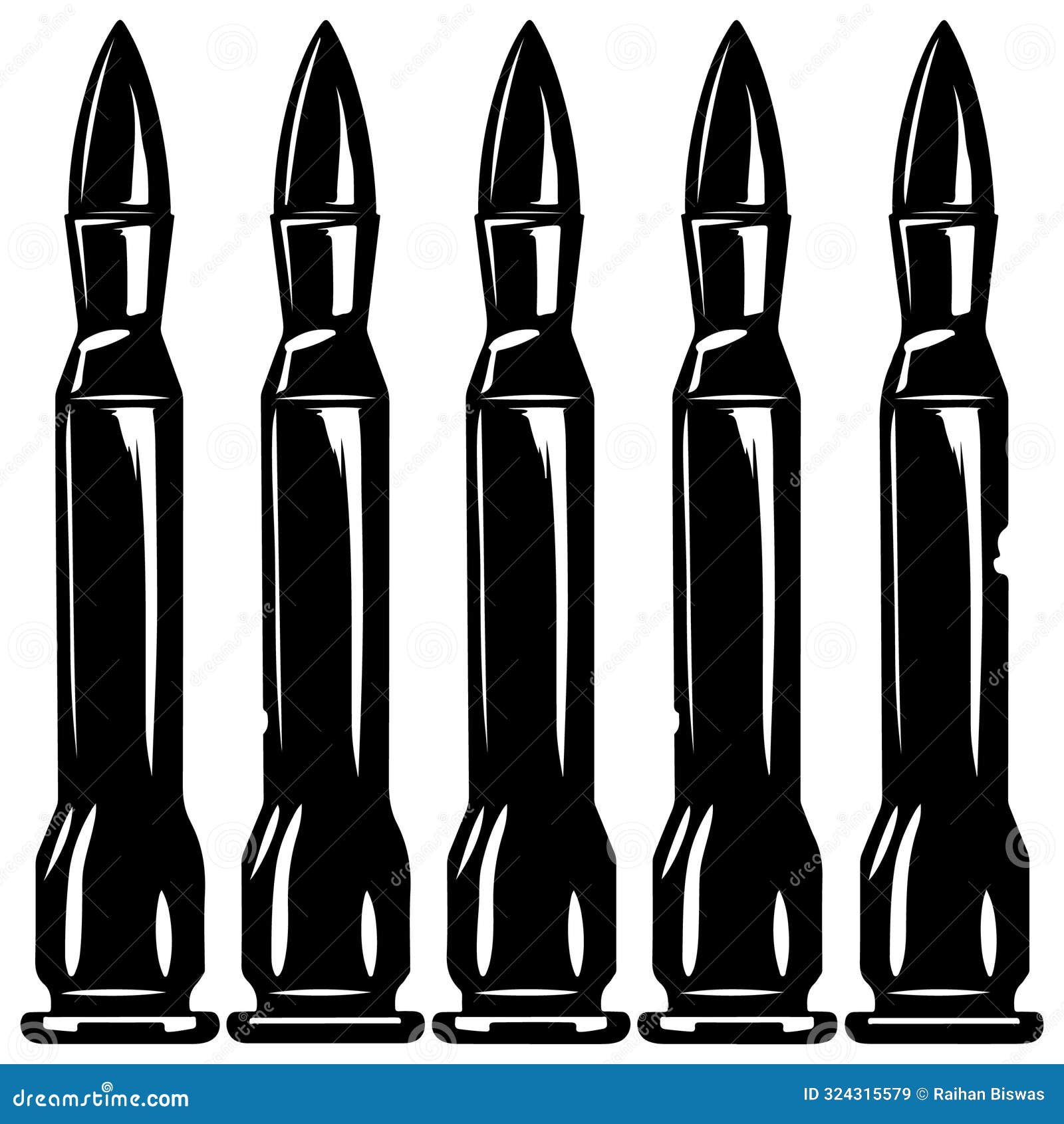 Bullet Silhouette Vector Illustration Stock Vector - Illustration of ...