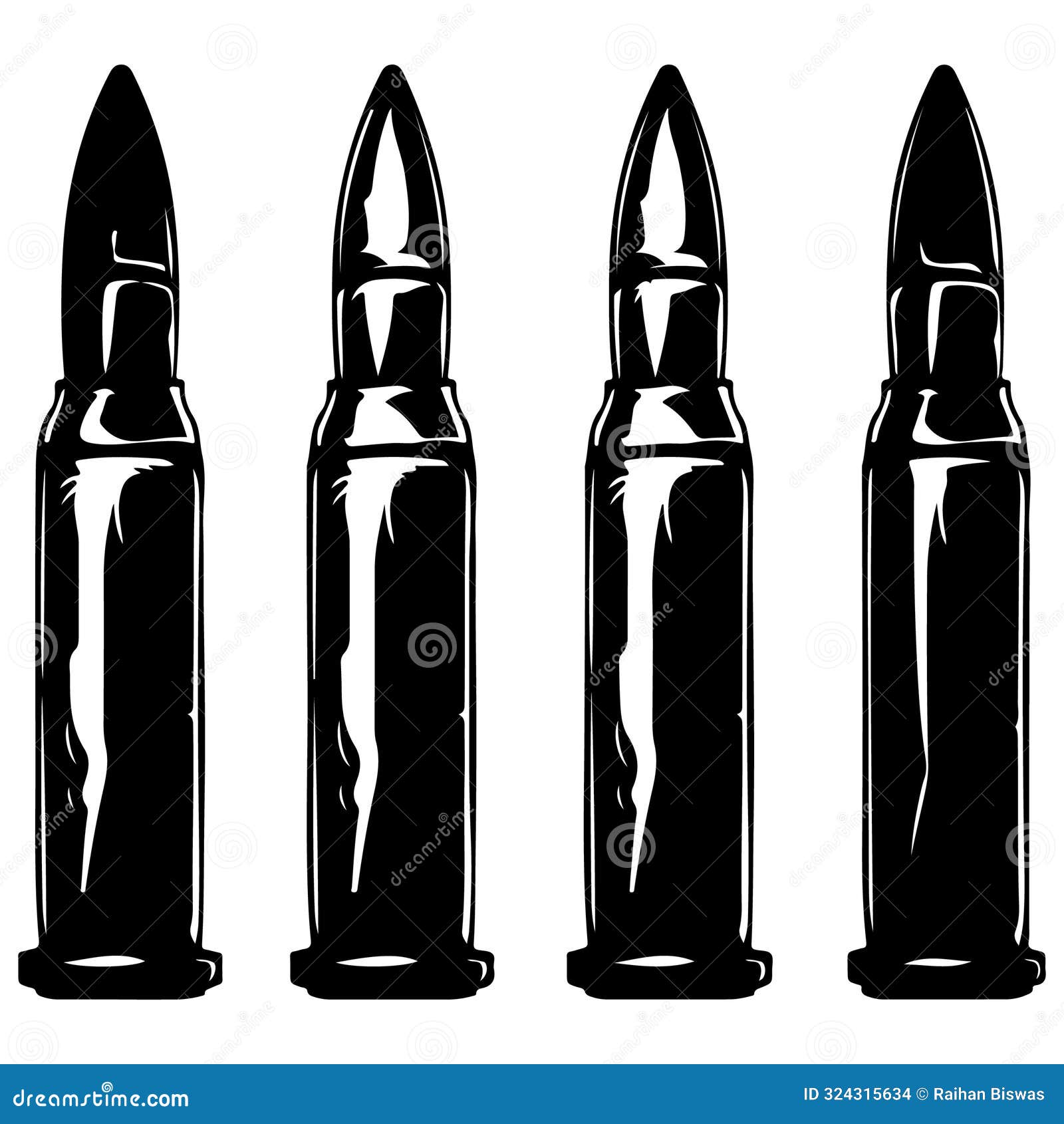 Bullet Silhouette Vector Illustration Stock Vector - Illustration of ...