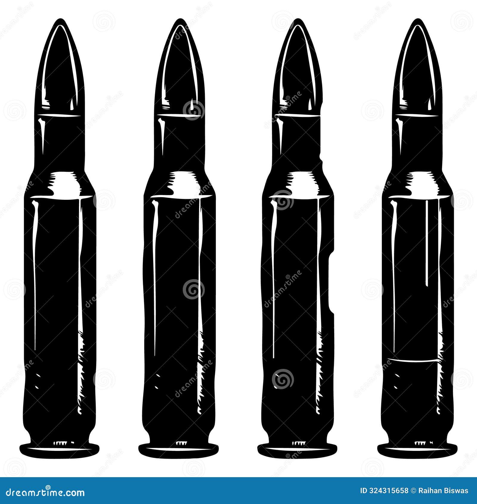 Bullet Silhouette Vector Art White Background | CartoonDealer.com ...