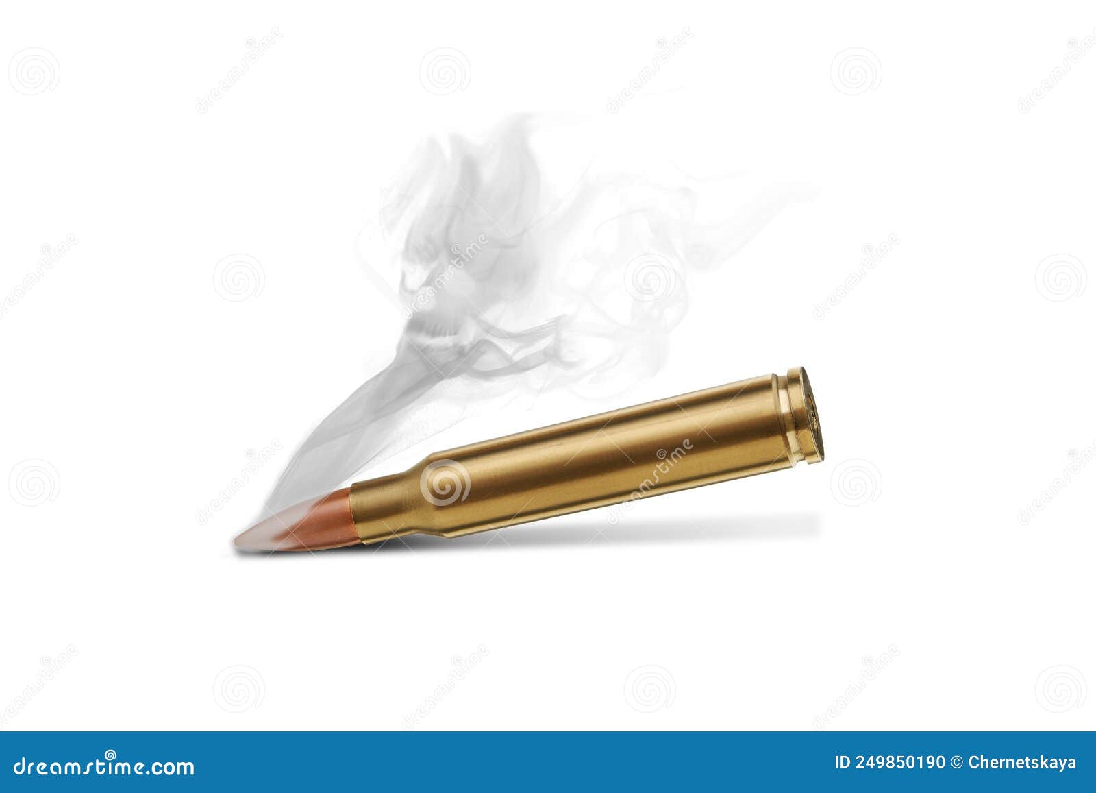 Bullet with Skull Shaped Smoke on White Background Stock Photo - Image ...