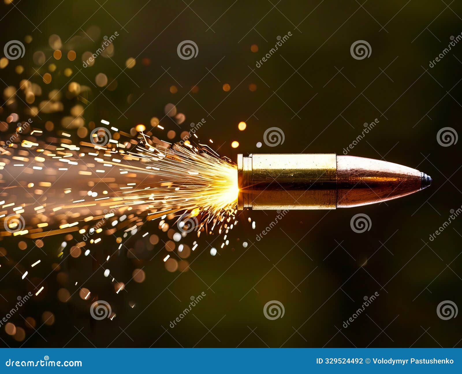 A Bullet with Sparks Coming Out of it Stock Photo - Image of frame ...