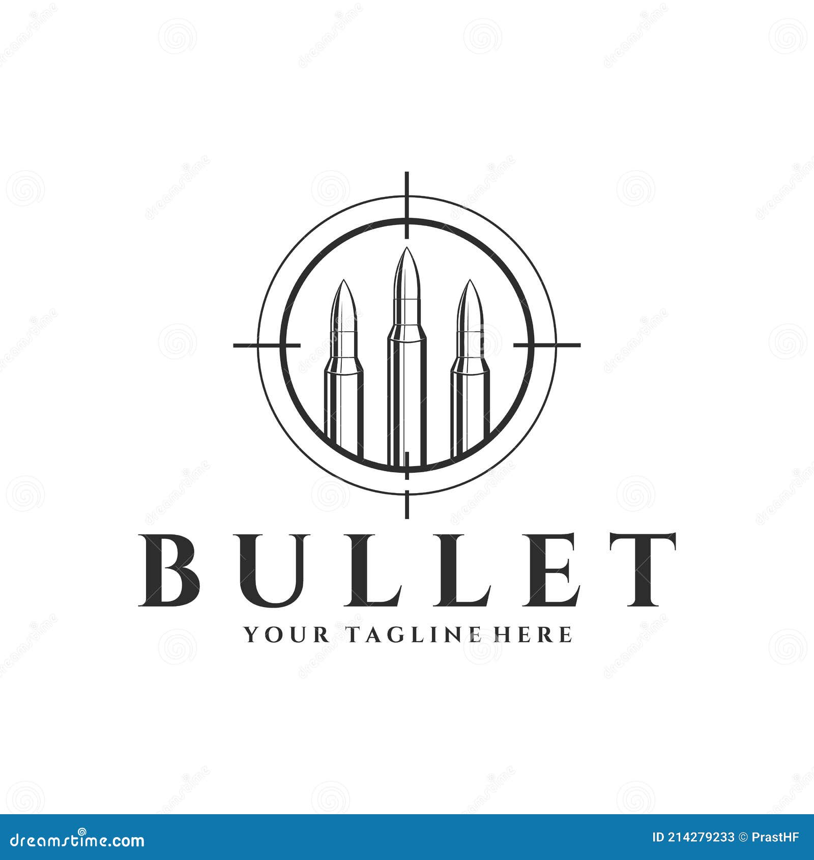 Bullet on Target Icon Logo Vector Vintage Illustration Design ...
