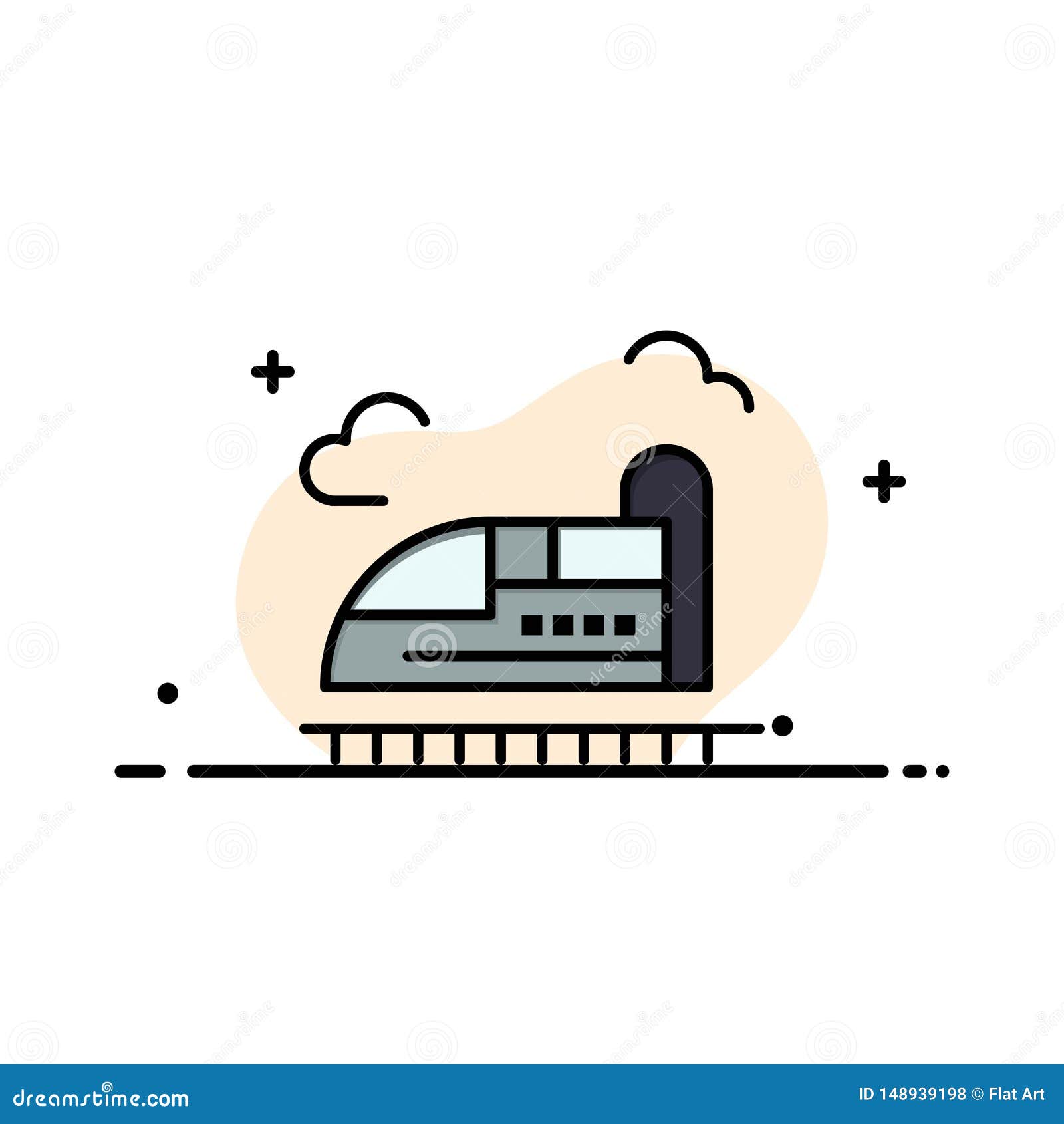 Bullet, Train, High, Speed Business Logo Template. Flat Color Stock ...