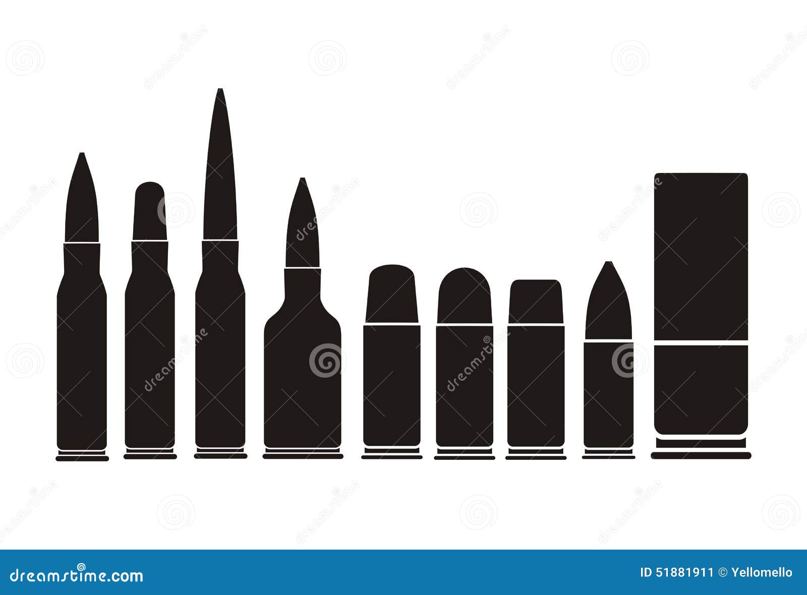 Bullet Types - Silhouette Cartoon Vector | CartoonDealer.com #51881911
