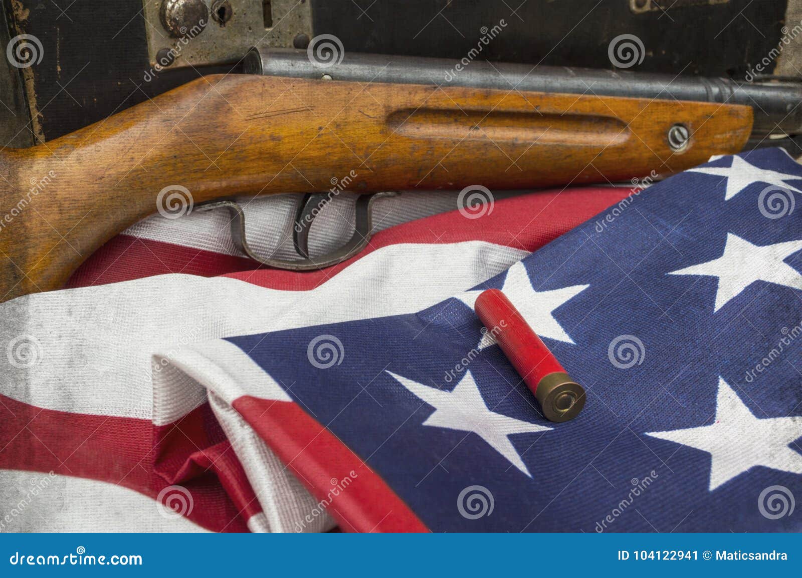 Bullet on the USA Flag with Rifle. Stock Image - Image of fire, vintage ...