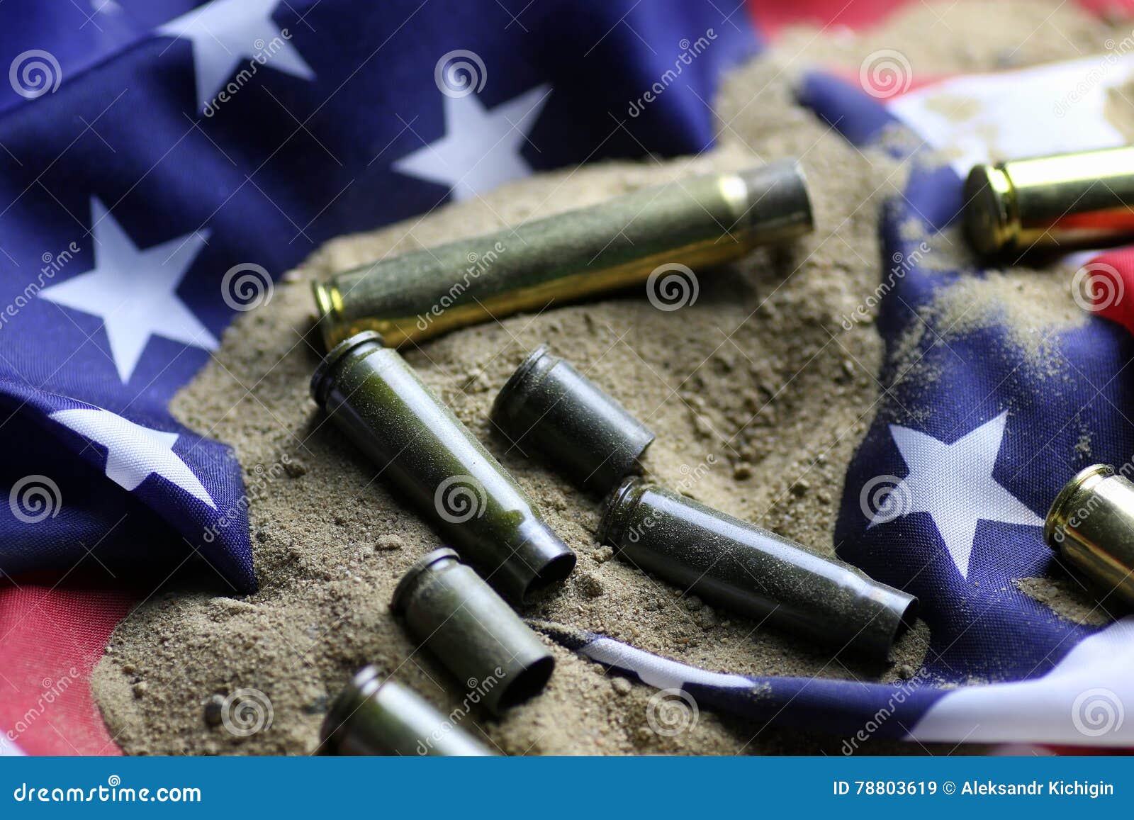 Bullet and Usa Flag in Sand War Stock Image - Image of homicide, group ...