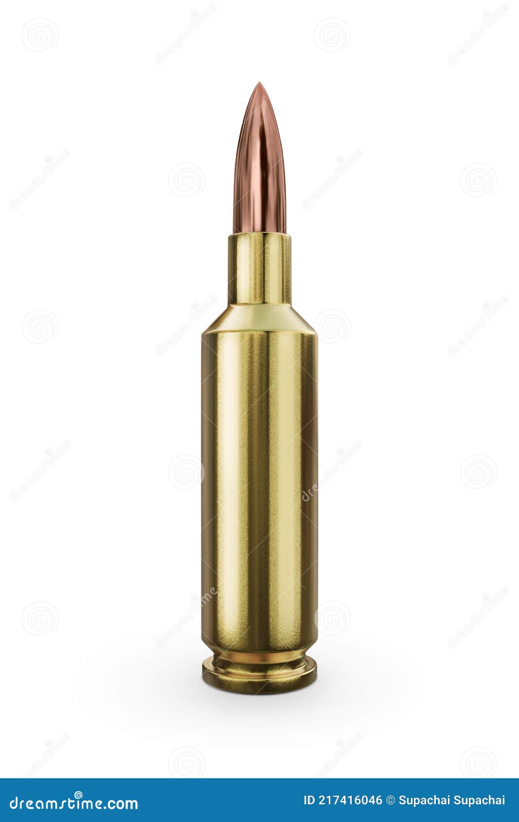 Bullet on White Background. 3D Render Stock Illustration - Illustration ...