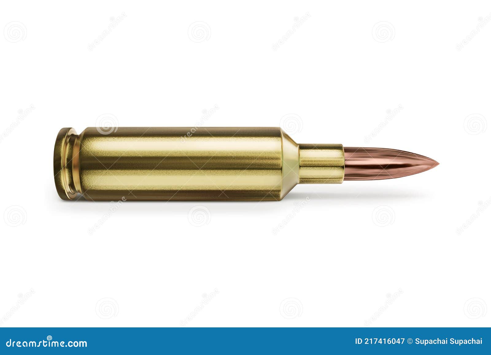 Bullet on White Background. 3D Render Stock Illustration - Illustration ...