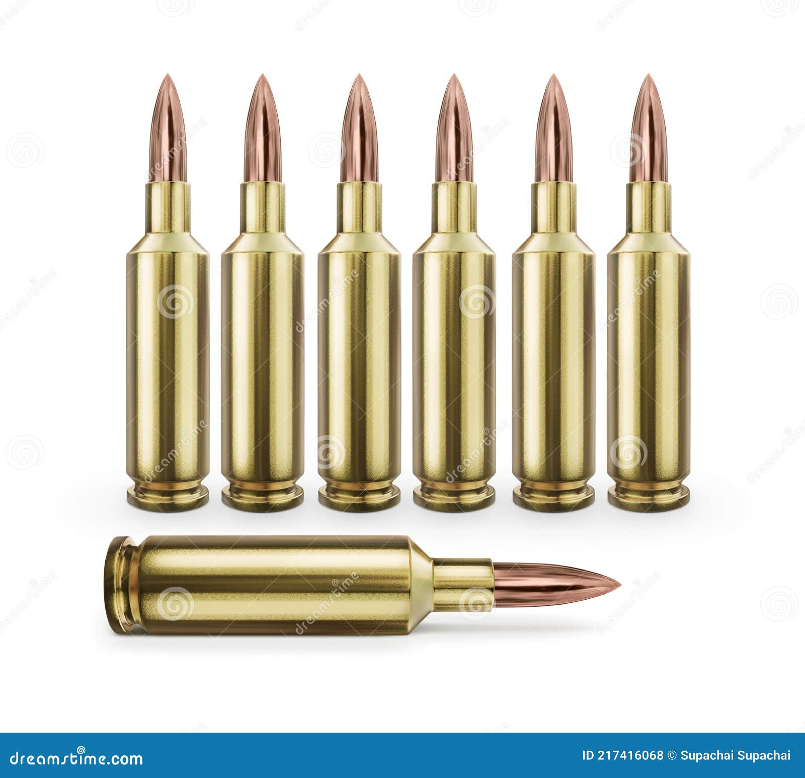 Bullet on White Background. 3D Render Stock Illustration - Illustration ...