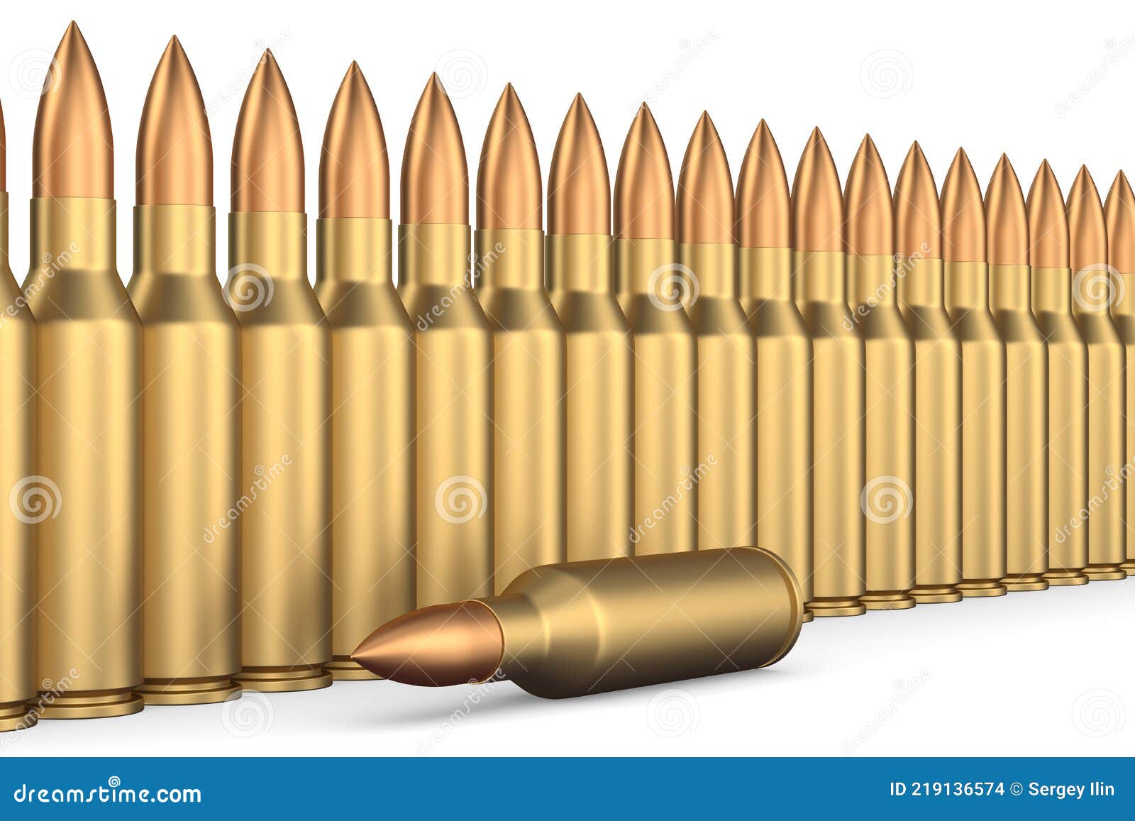 Bullet on White Background. Isolated 3D Illustration Stock Illustration ...