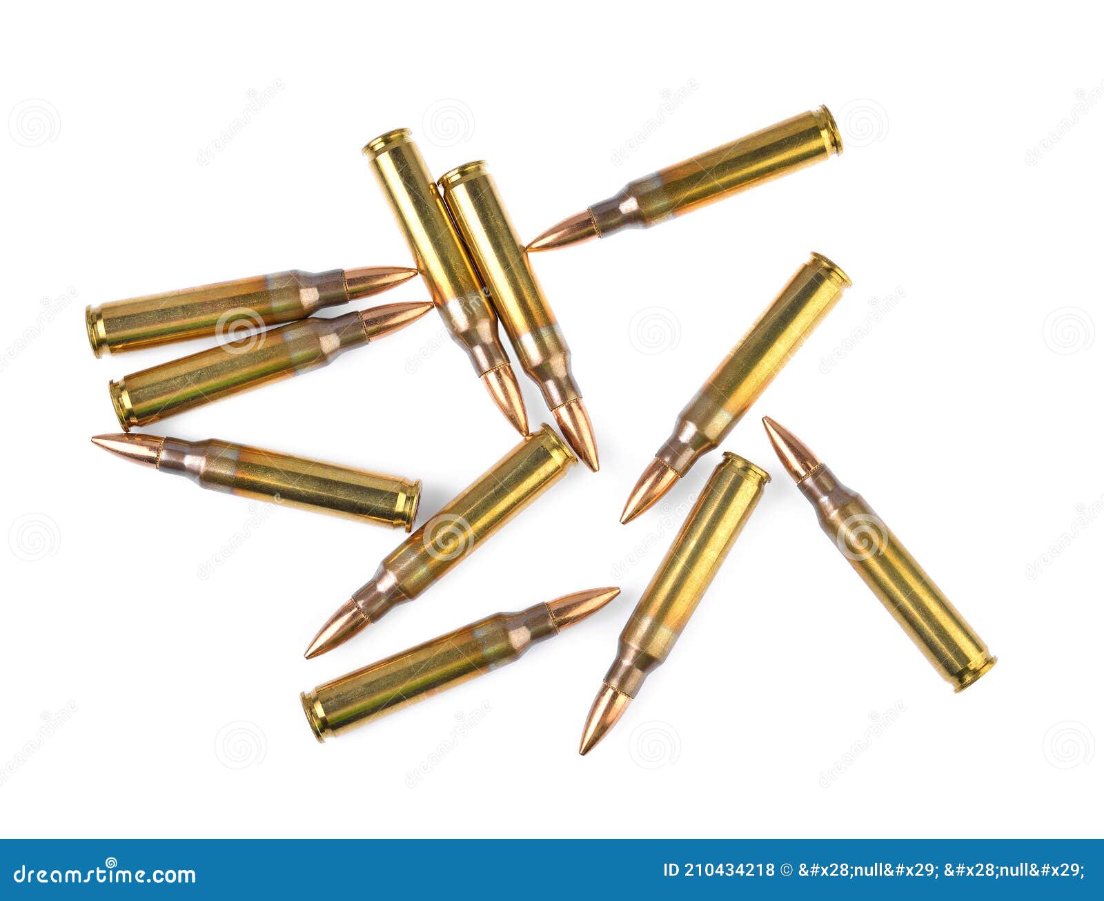 Bullet on White Background. Top View Stock Photo - Image of view, army ...