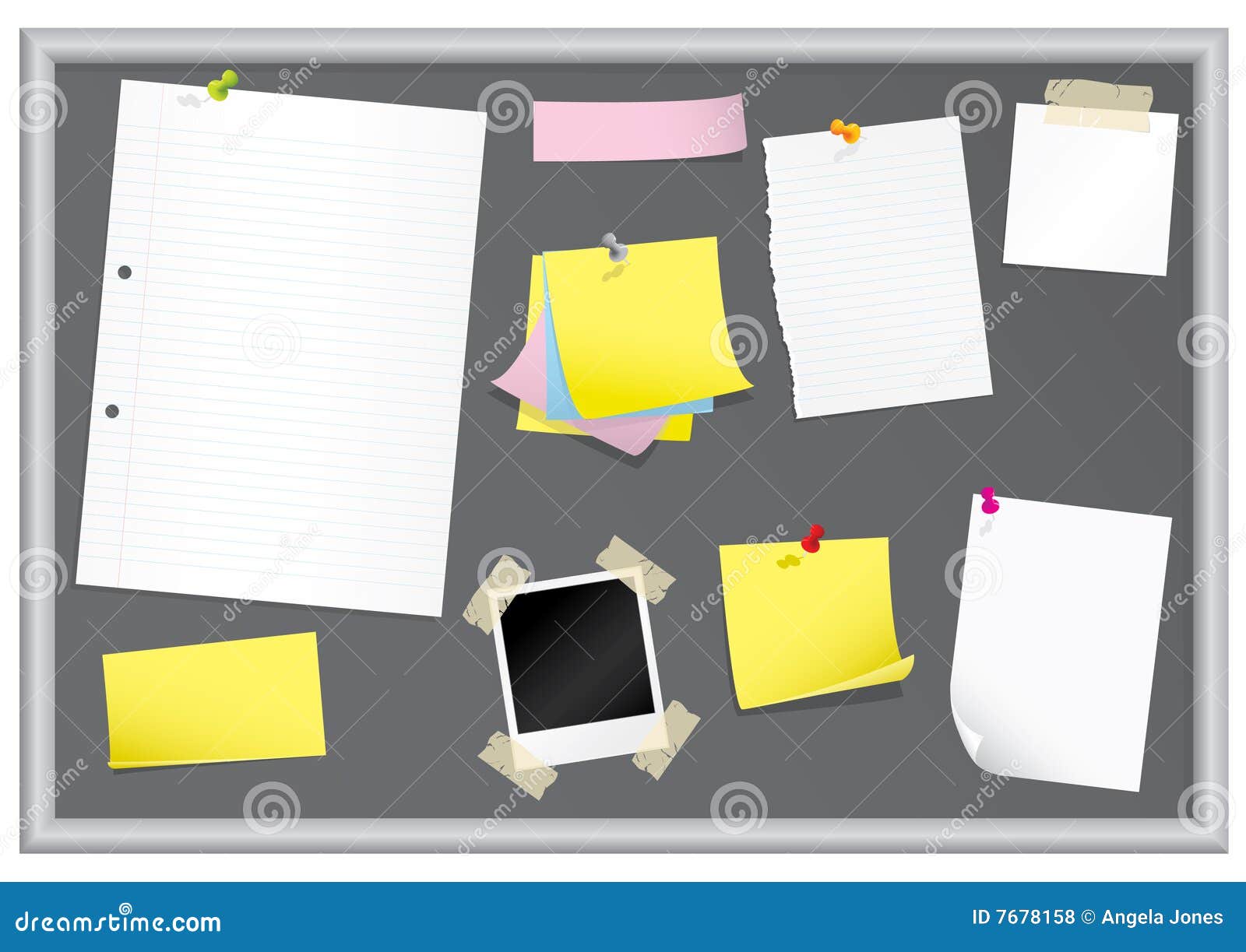 Bulletin board stock vector. Illustration of grey, bulletin - 7678158