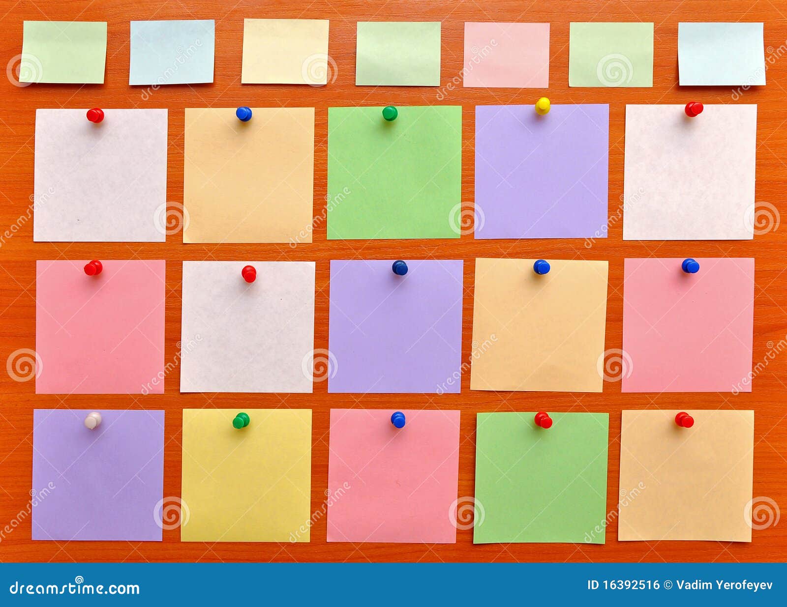 Bulletin Board with Colorful Paper Notes Stock Photo - Image of list ...