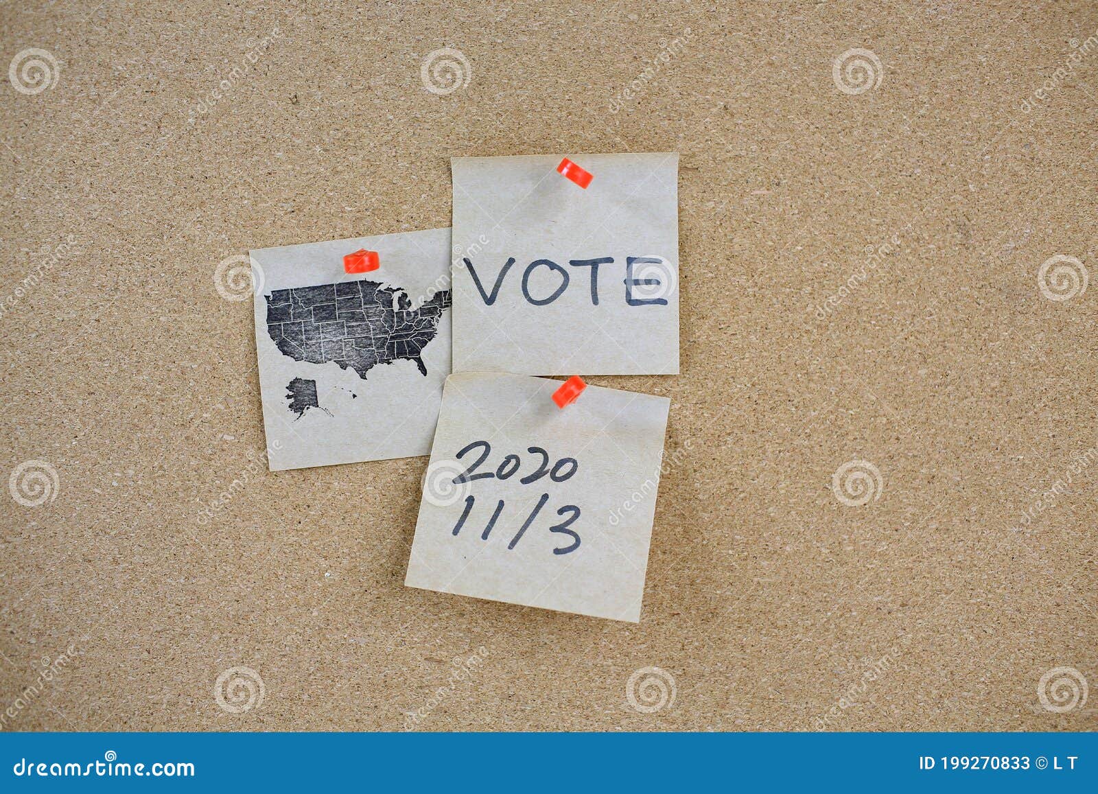 Bulletin Board with the Memo for Voting Stock Image - Image of board ...
