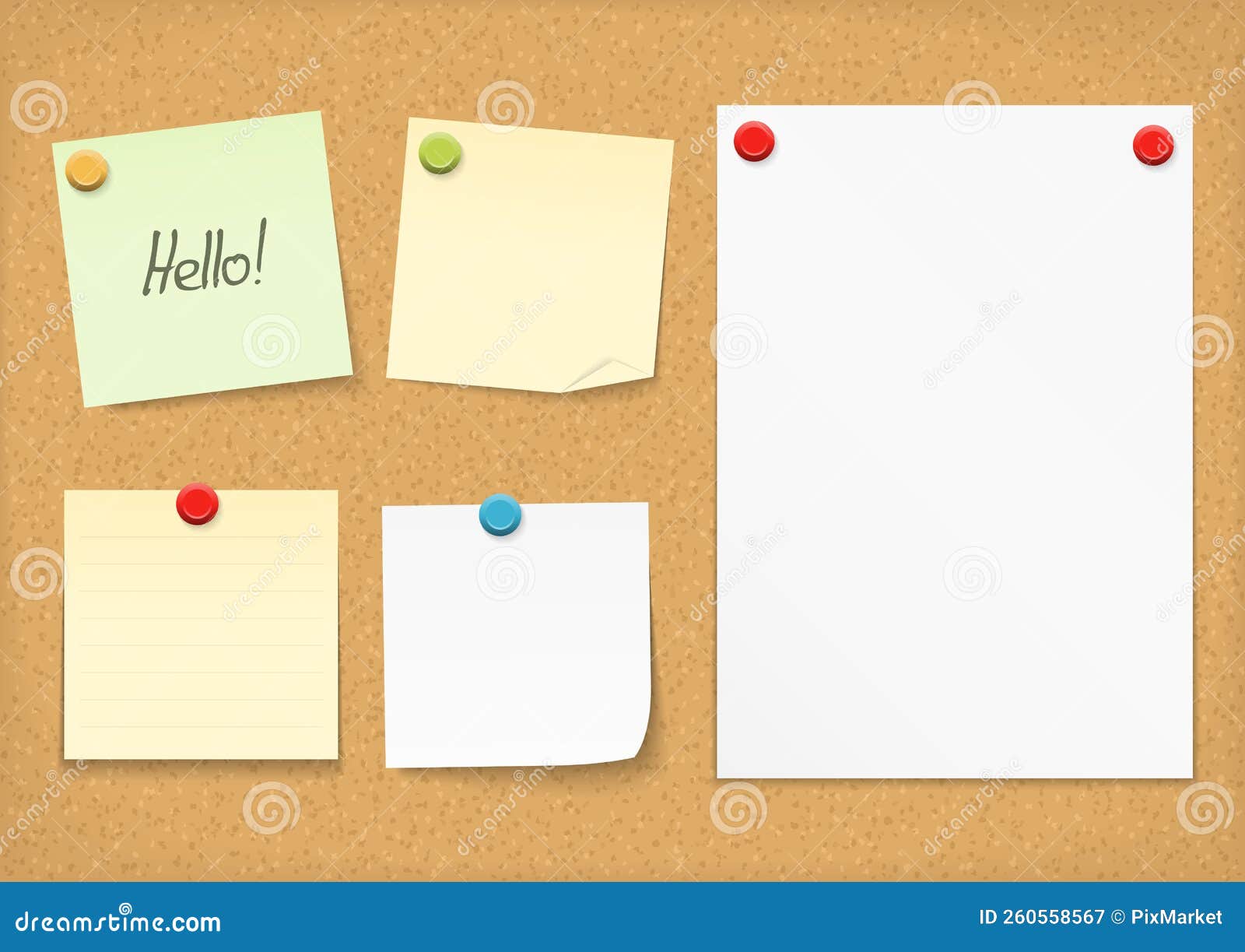 Bulletin Board stock vector. Illustration of tack, texture - 260558567