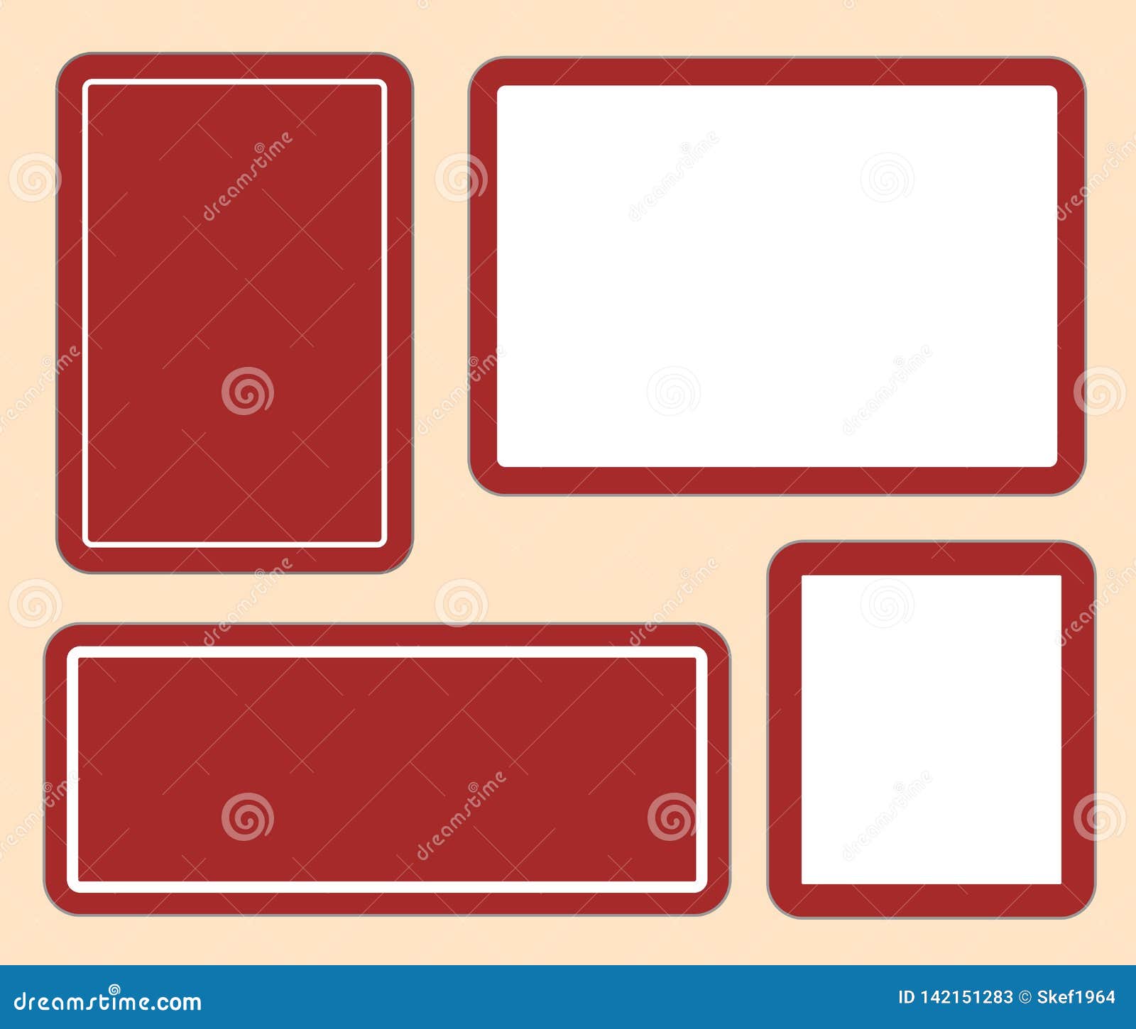 Four Borders Templates for Notes, Reminder. Stock Vector - Illustration ...
