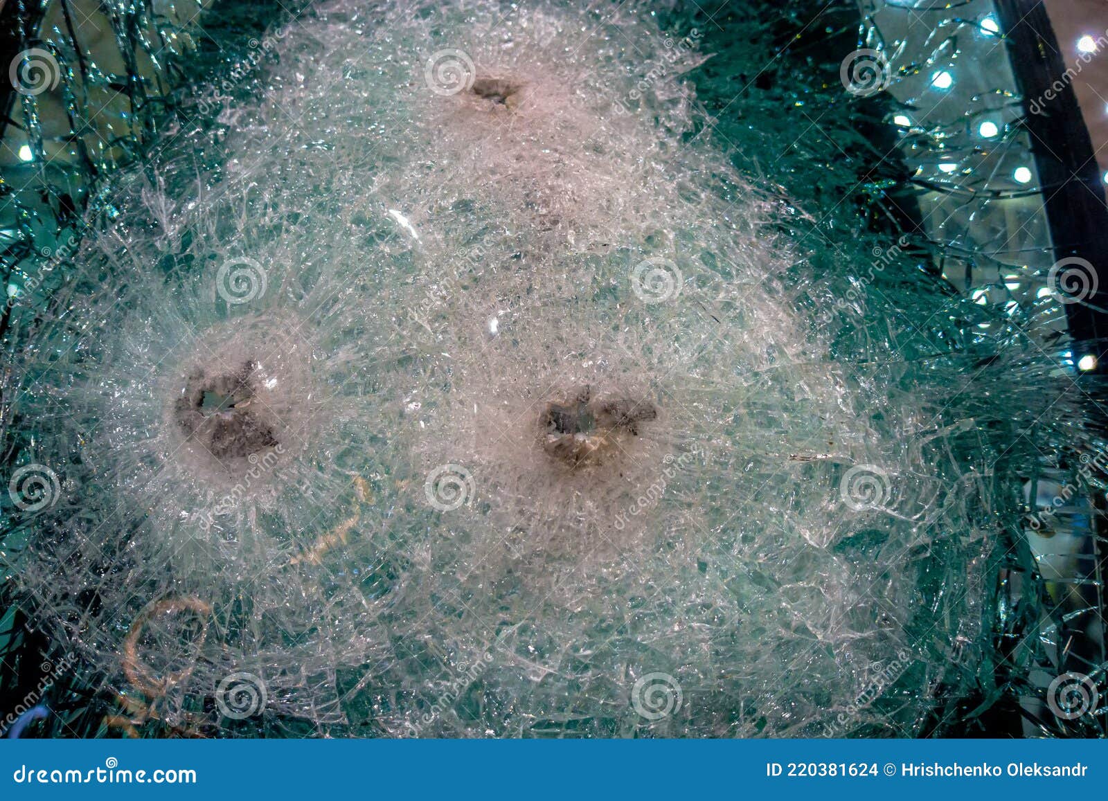 Bulletproof Glass. Glass Protected from a Shot from a Weapon Stock ...