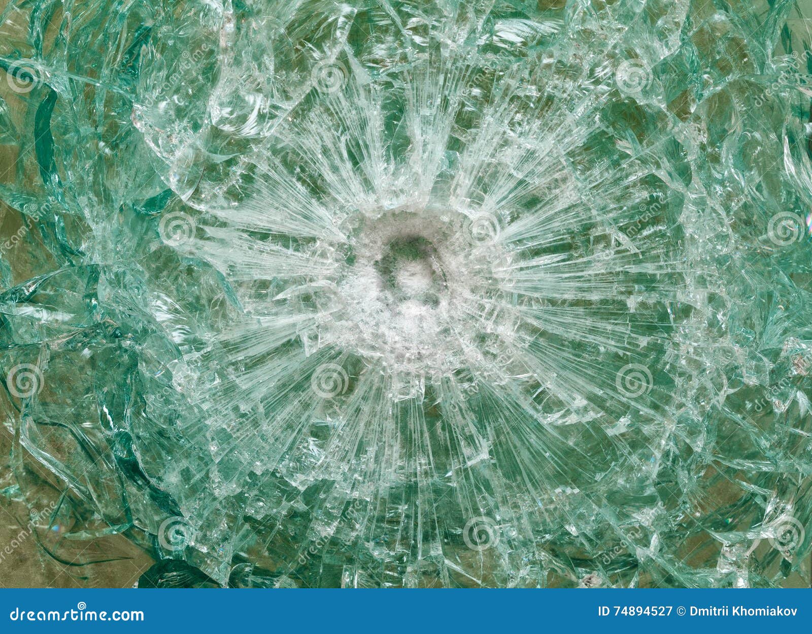 Bulletproof Glass after the Shooting with Traces of Bullets, Test Stock ...
