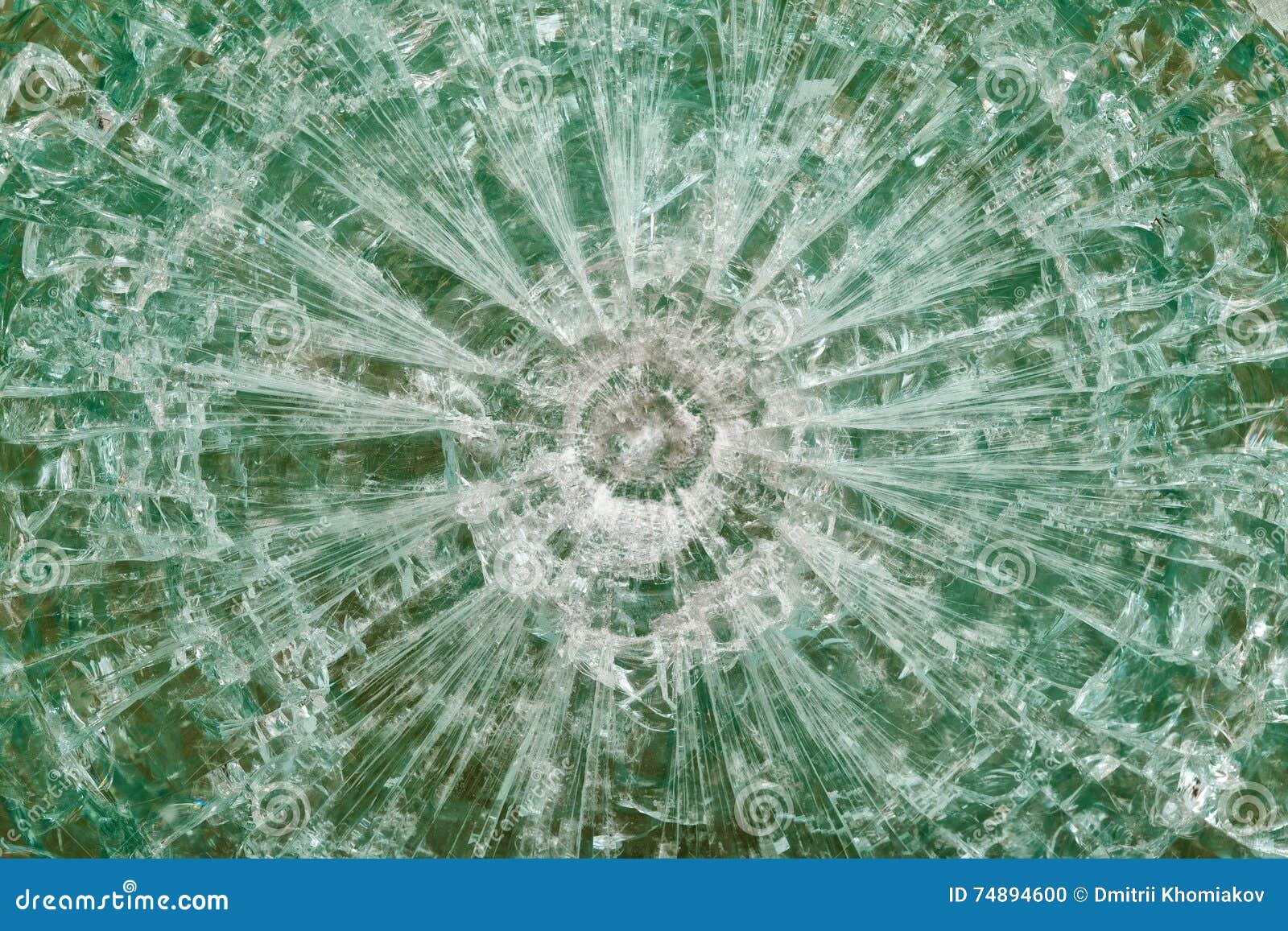 Bulletproof Glass after the Shooting with Traces of Bullets, Test Stock ...
