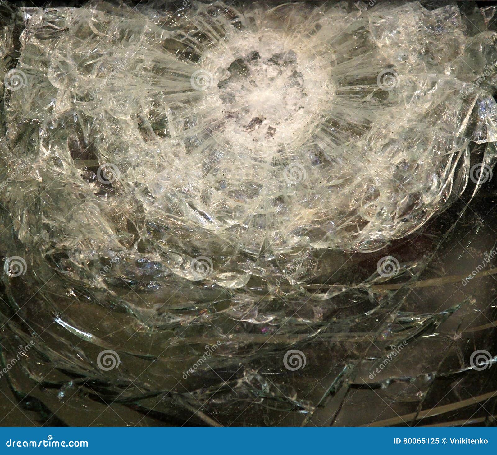 Bulletproof Glass after the Test Stock Image - Image of threads ...