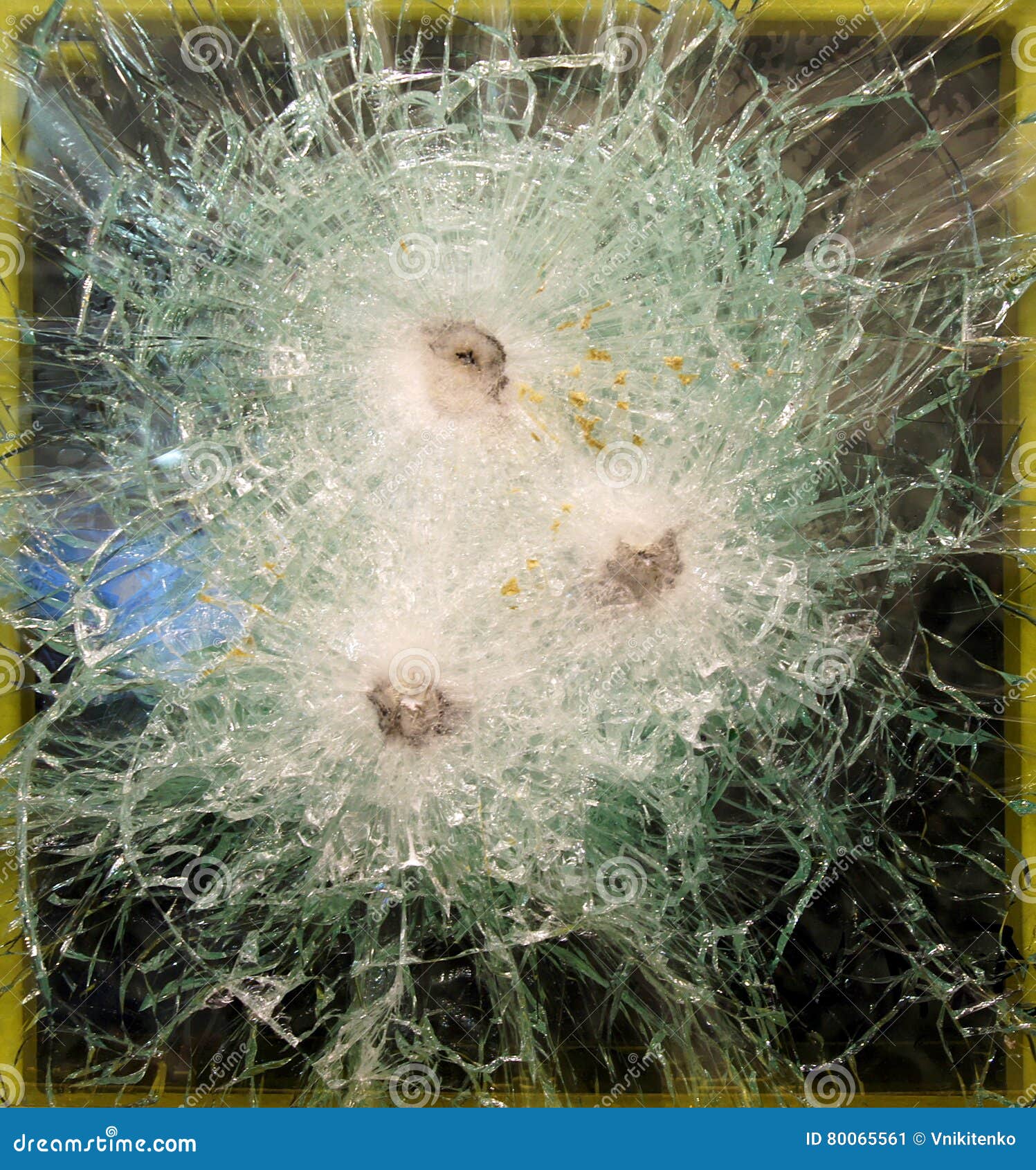 Bulletproof Glass after the Test Stock Image - Image of threads, test ...