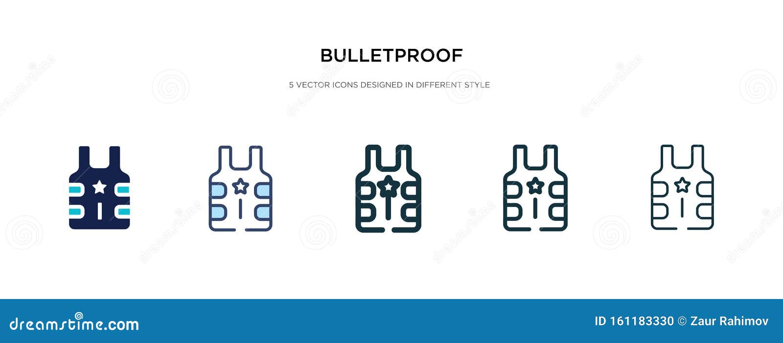 Bulletproof Icon in Different Style Vector Illustration. Two Colored ...