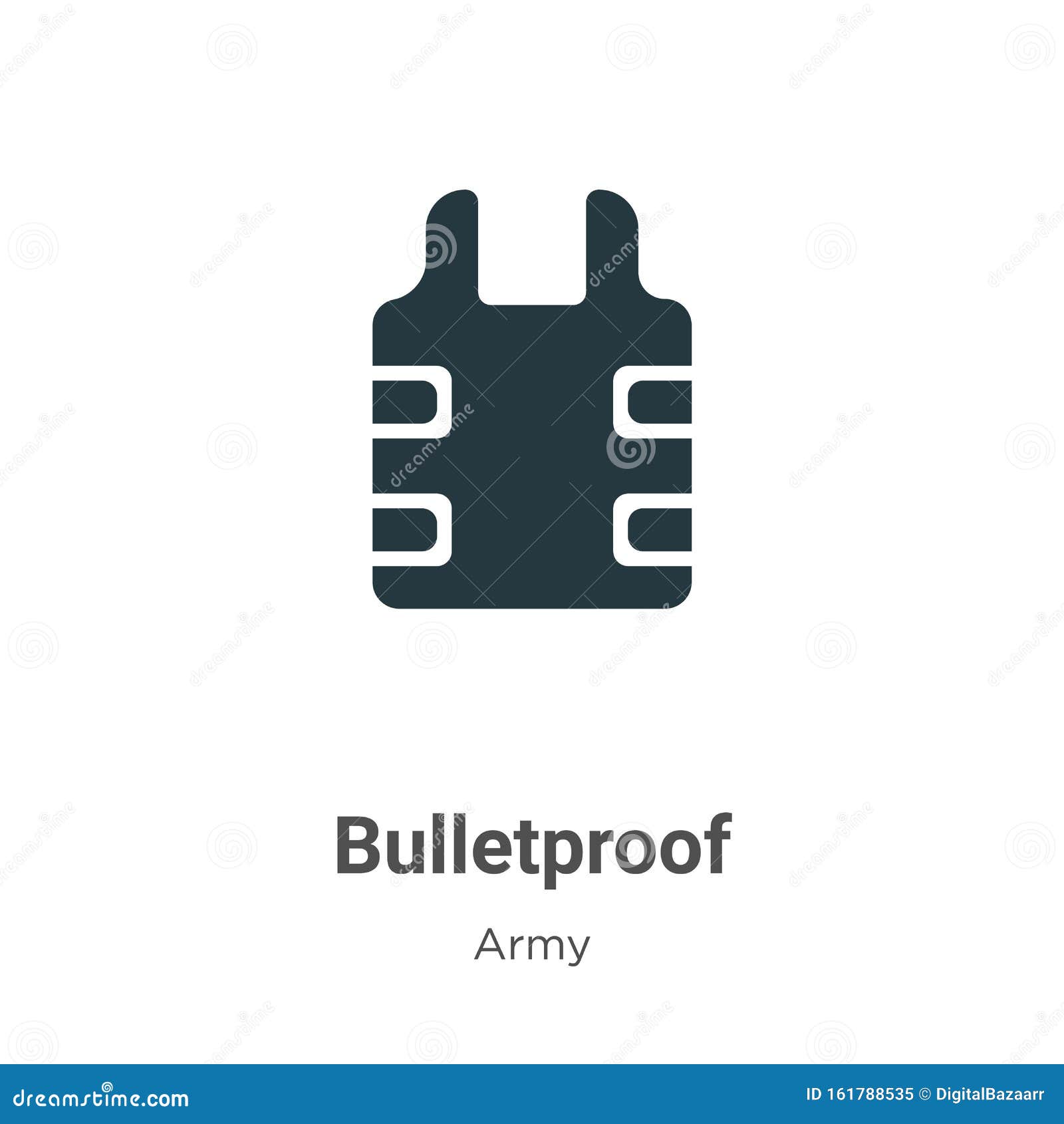 Bulletproof Vector Icon on White Background. Flat Vector Bulletproof ...