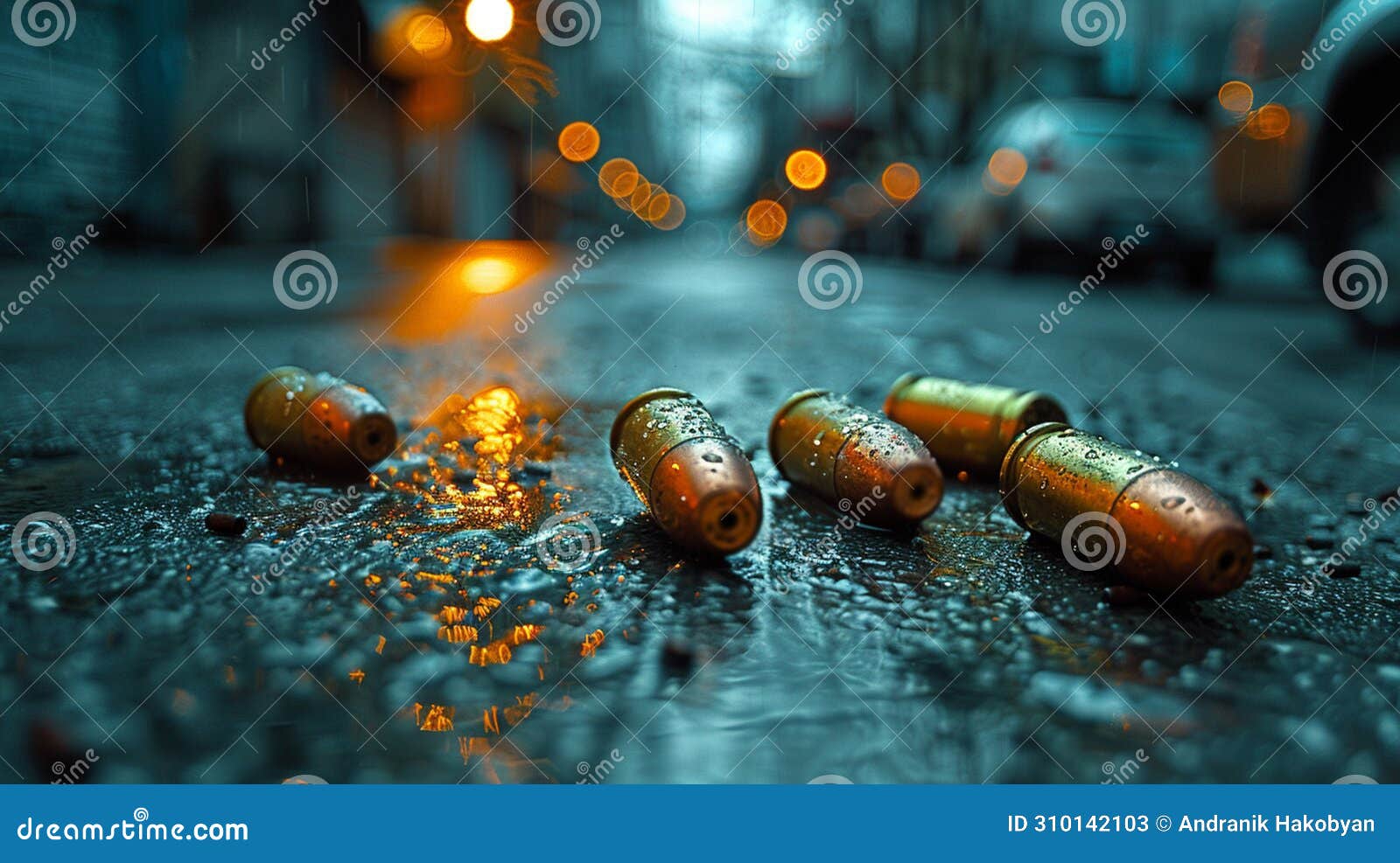 Bullets on asphalt stock illustration. Illustration of forensics ...