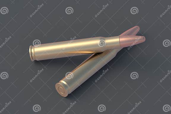 Bullets for assault rifle stock illustration. Illustration of firearm ...