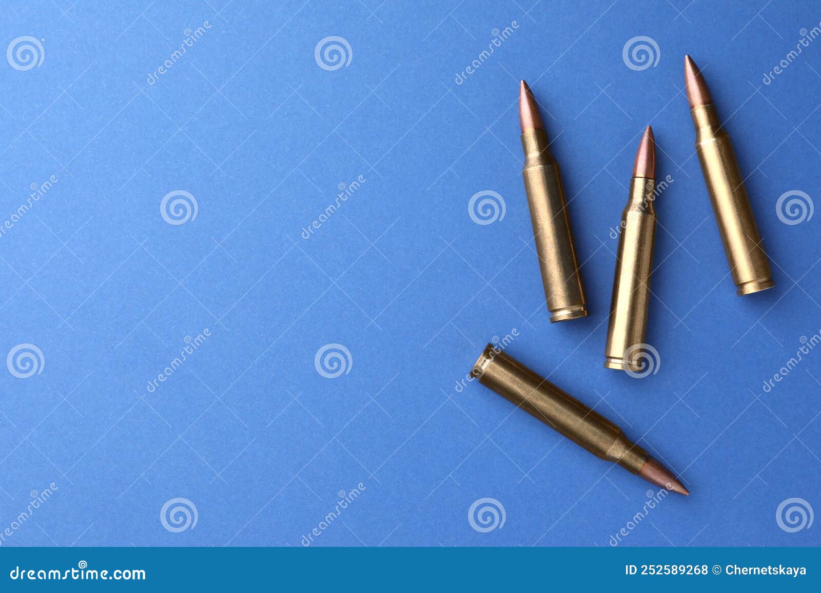 Bullets on Blue Background, Flat Lay. Space for Text Stock Photo ...