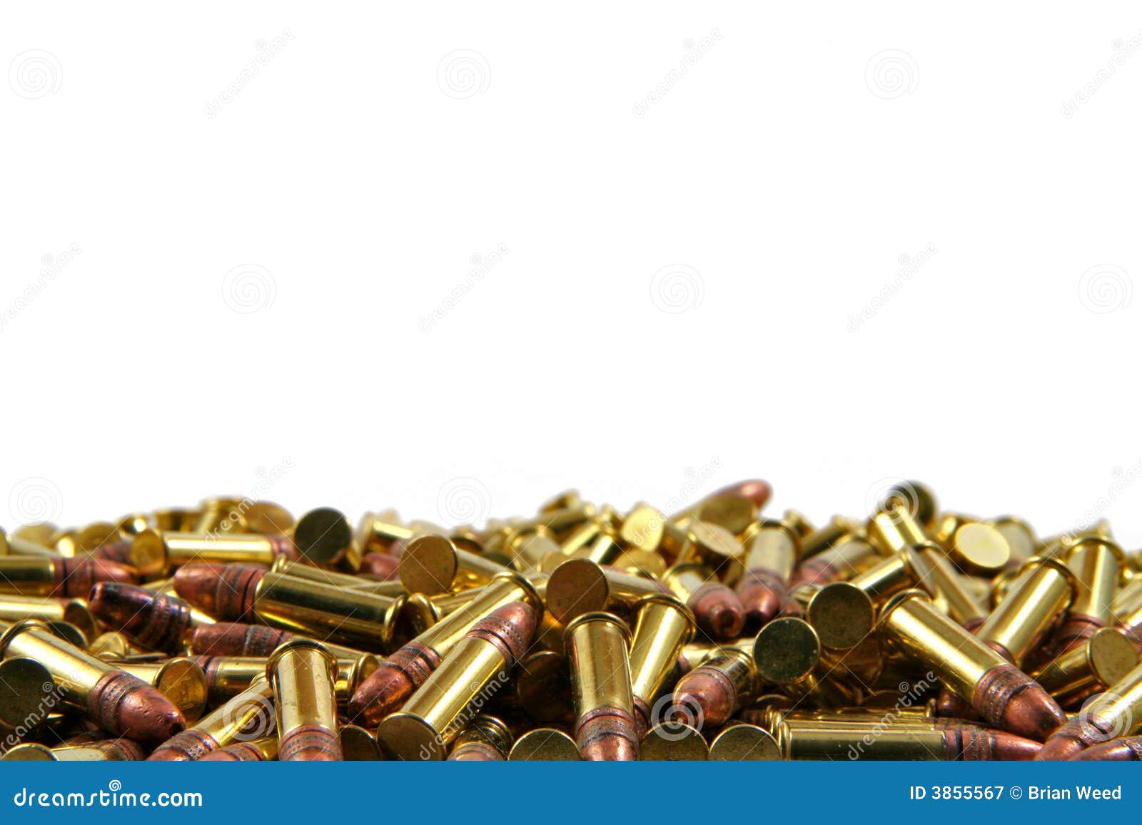 Bullets Bottom Isolated On White Background. Cartridges 7.62 Caliber ...