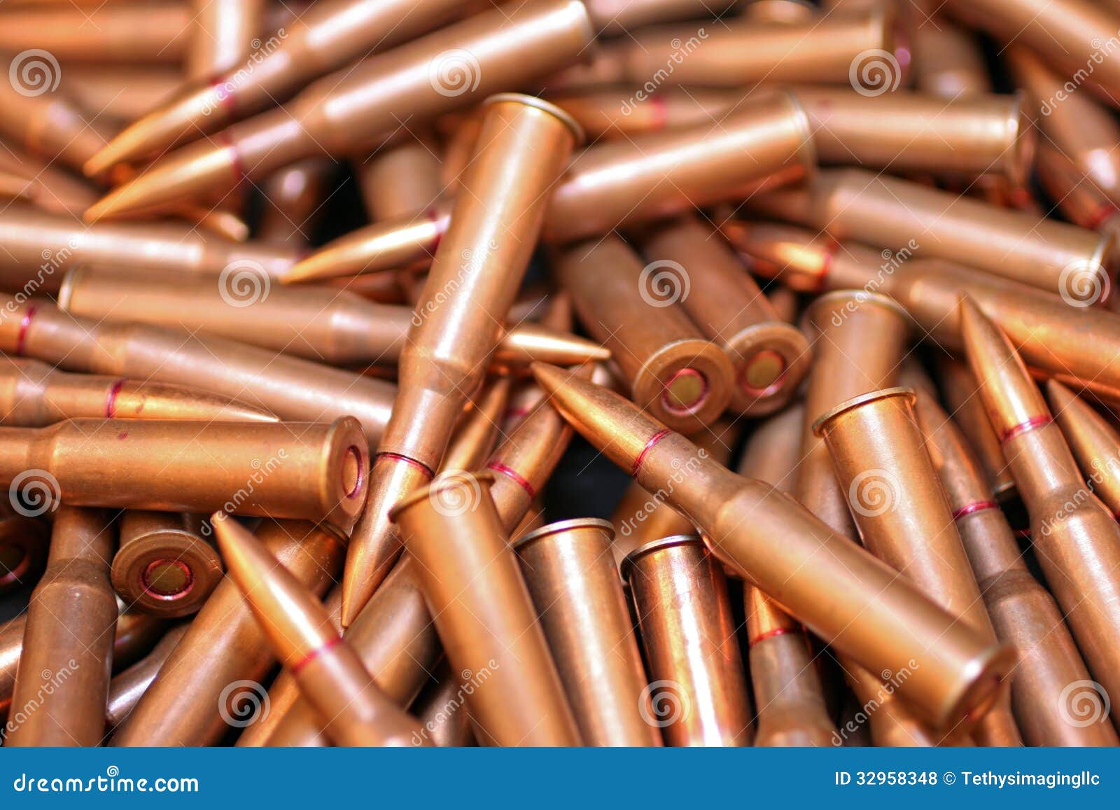 Bullets Close Up stock photo. Image of rounds, casing - 32958348