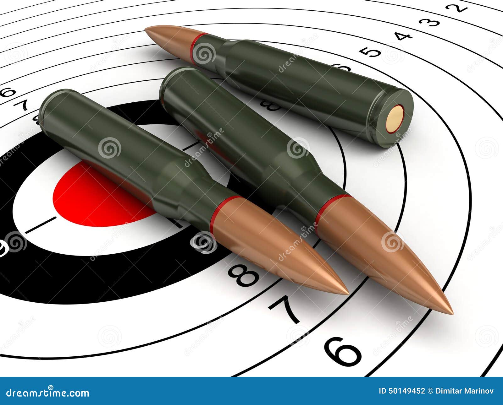 Bullets On The Top Of Red Target, Ammo, Ammunition Royalty-Free Stock ...