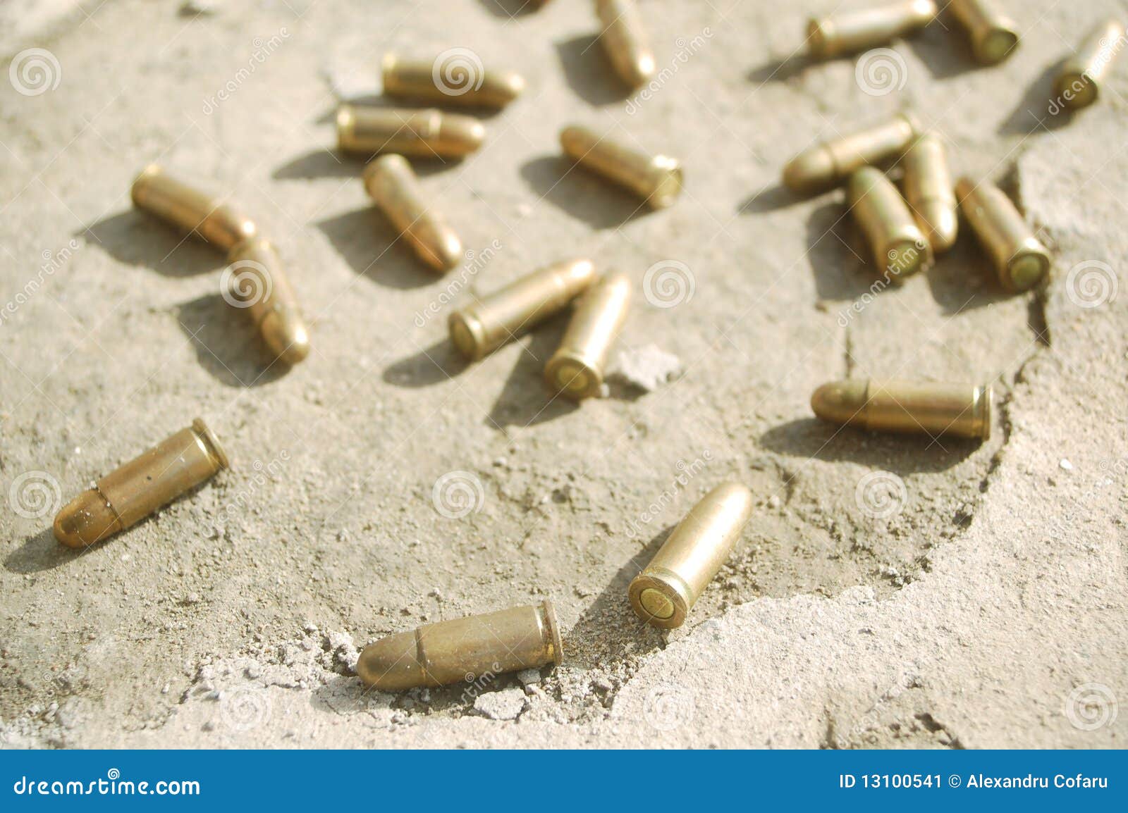 Bullets on the ground stock image. Image of dangerous - 13100541