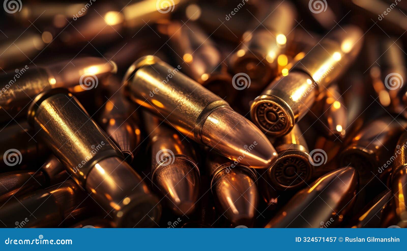 Bullets from the Gun Placed on a Table Stock Image - Image of caliber ...