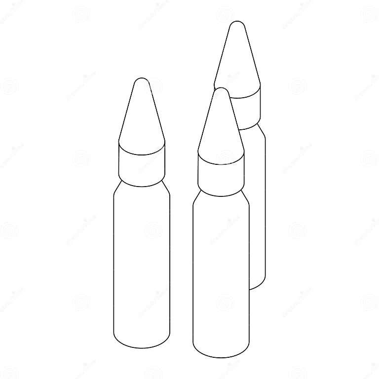 Bullets Icon, Isometric 3d Style Stock Illustration - Illustration of isolated, bullet: 123079691