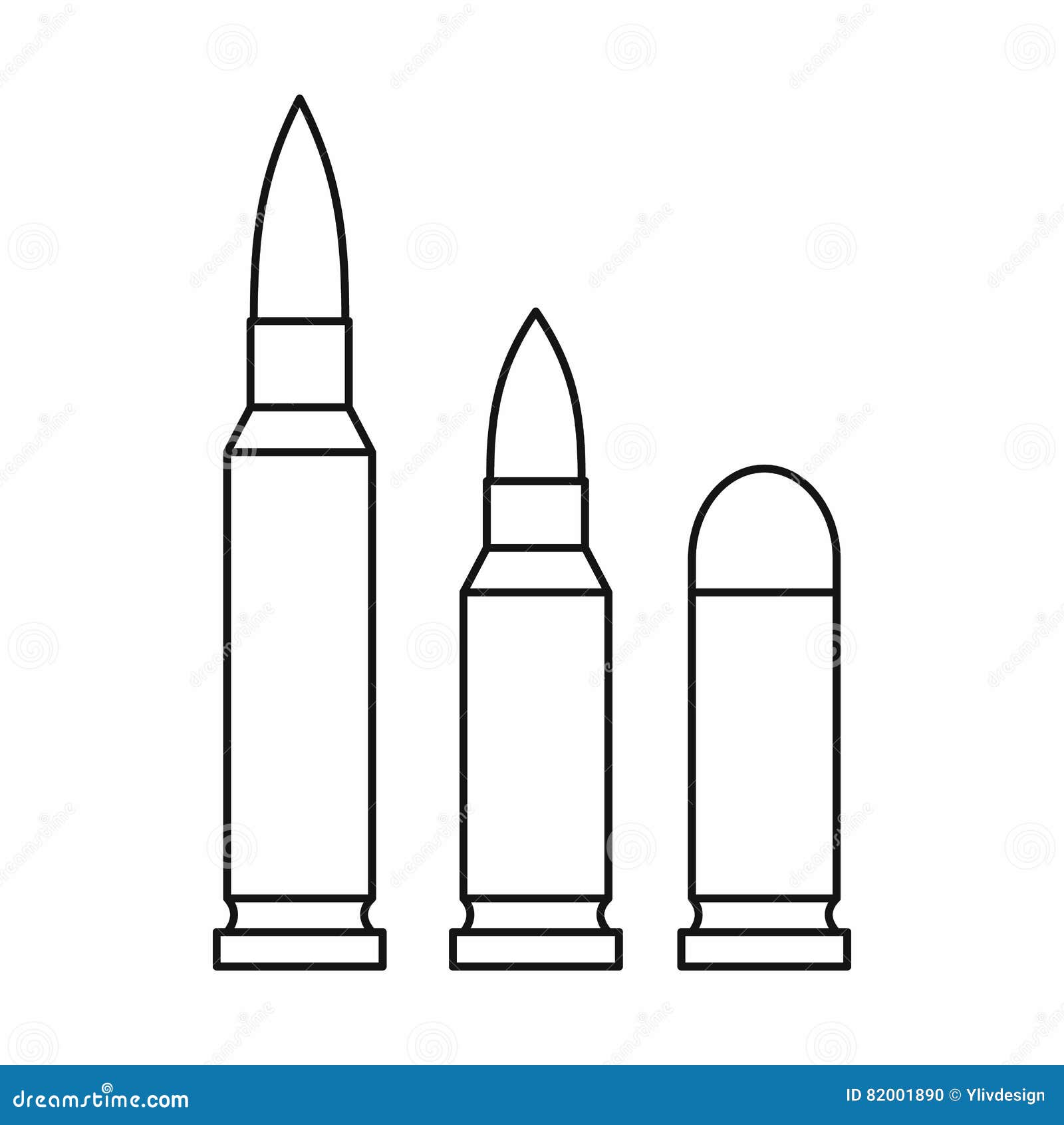 Bullets Icon in Outline Style Stock Vector - Illustration of gunpowder ...
