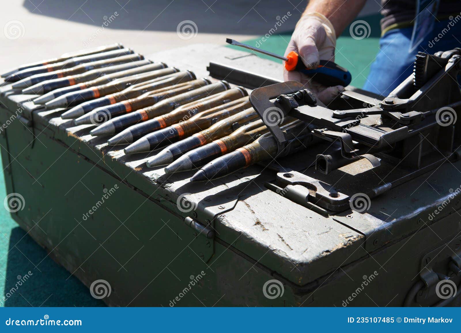 Bullets for Large-caliber Weapons on the Reloading Station. Practice ...