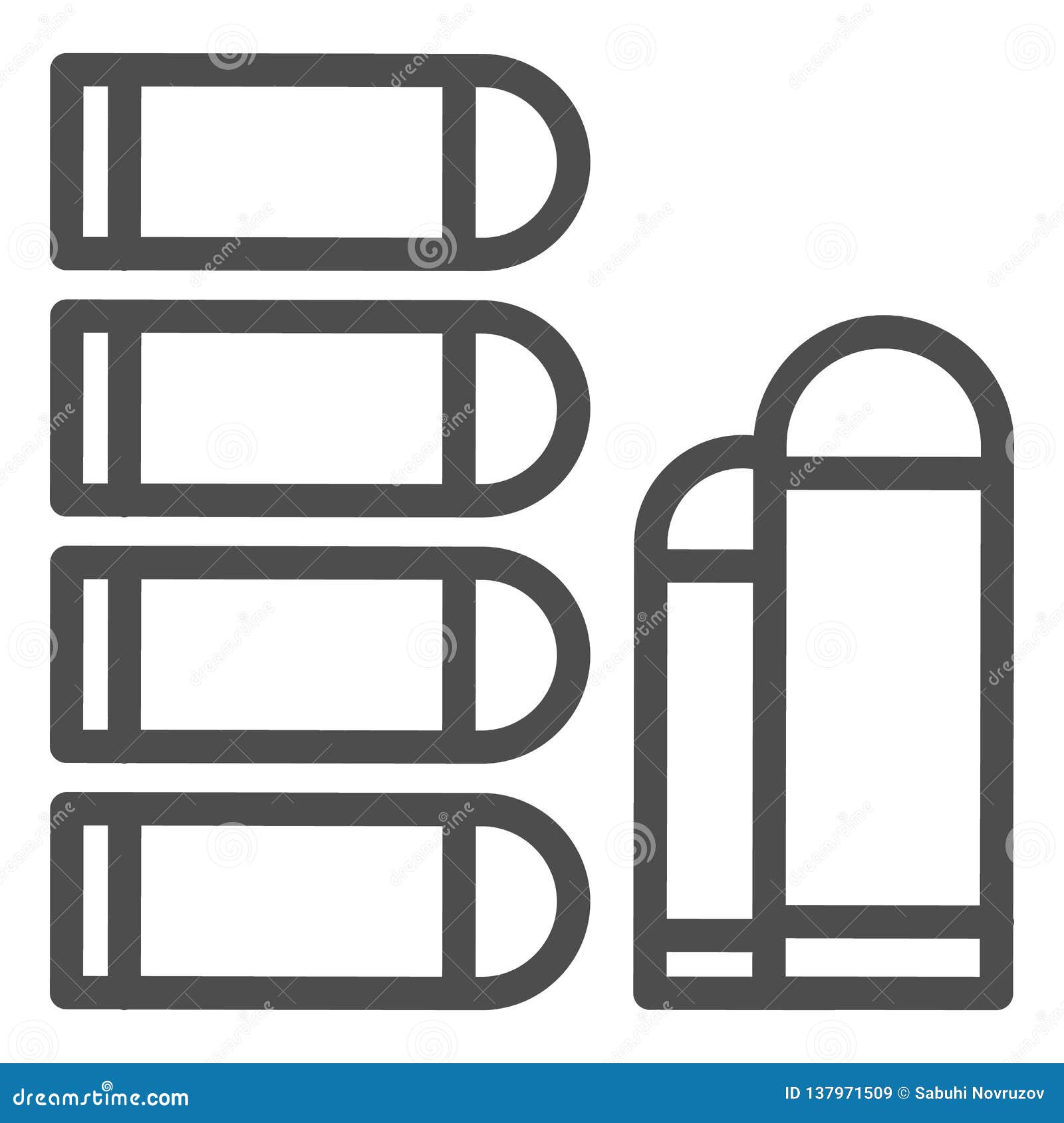 Bullets Line Icon. Ammunition Vector Illustration Isolated on White ...