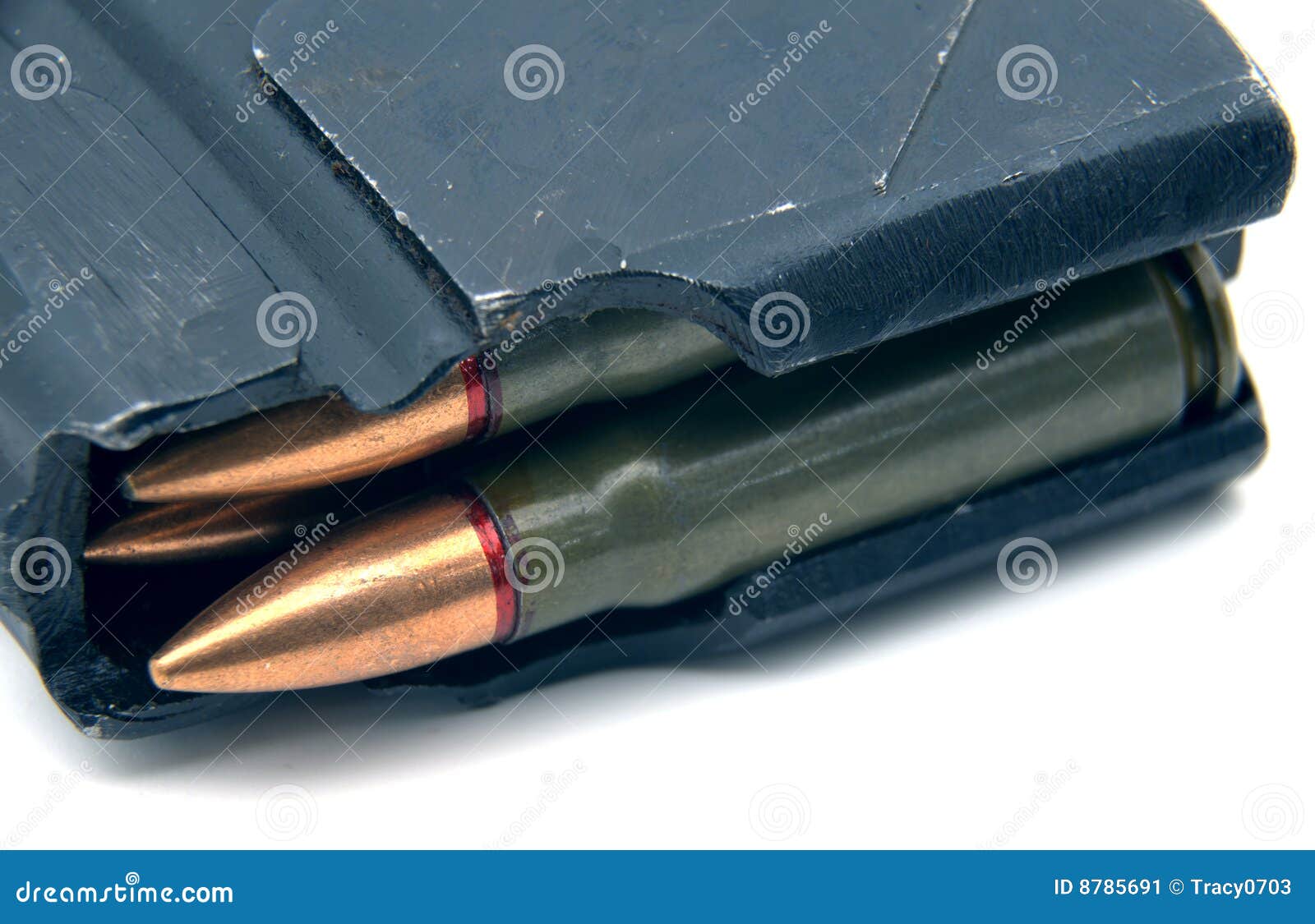 Bullets in magazine stock image. Image of round, cartridge - 8785691