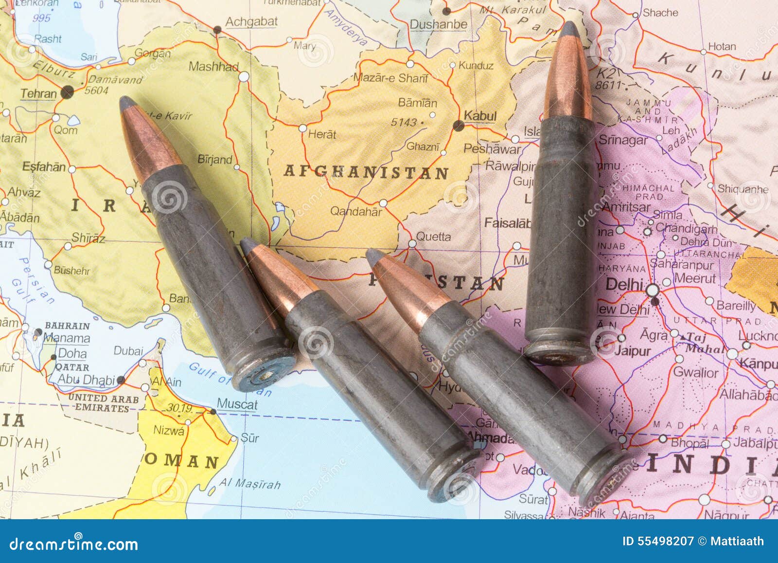 Bullets on the Map of Afghanistan Stock Image - Image of middle ...