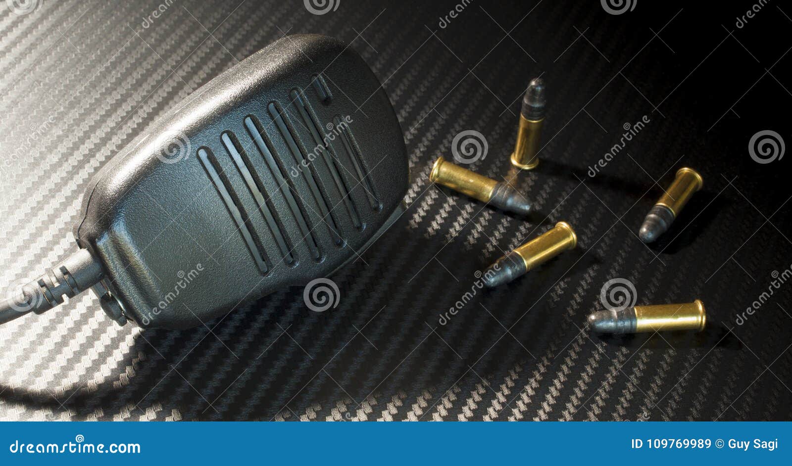 Bullets and microphone stock image. Image of gray, bronze - 109769989