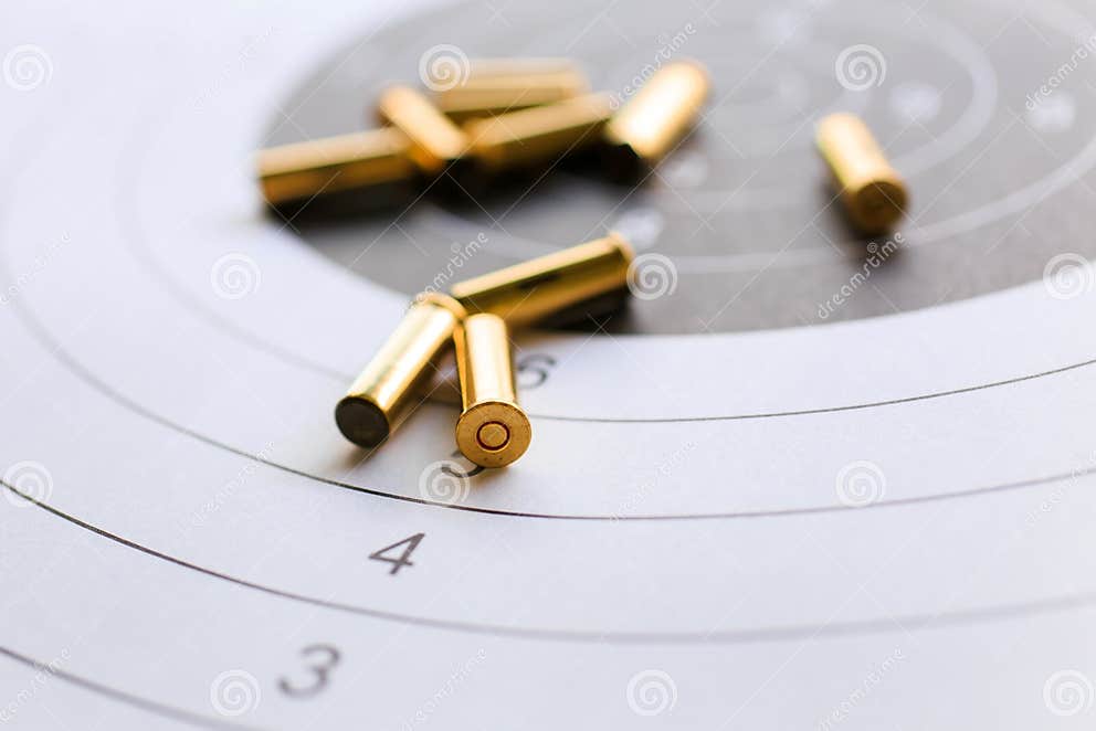 Bullets on Paper Target for Shooting Practice Stock Image - Image of ...