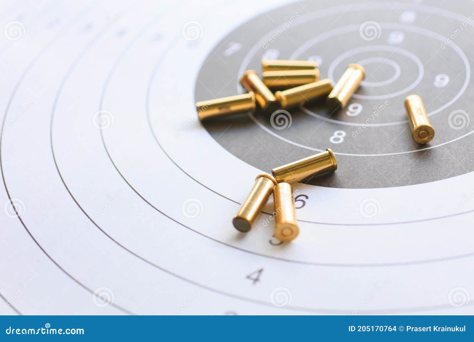 Bullets on Paper Target for Shooting Practice Stock Photo - Image of ...